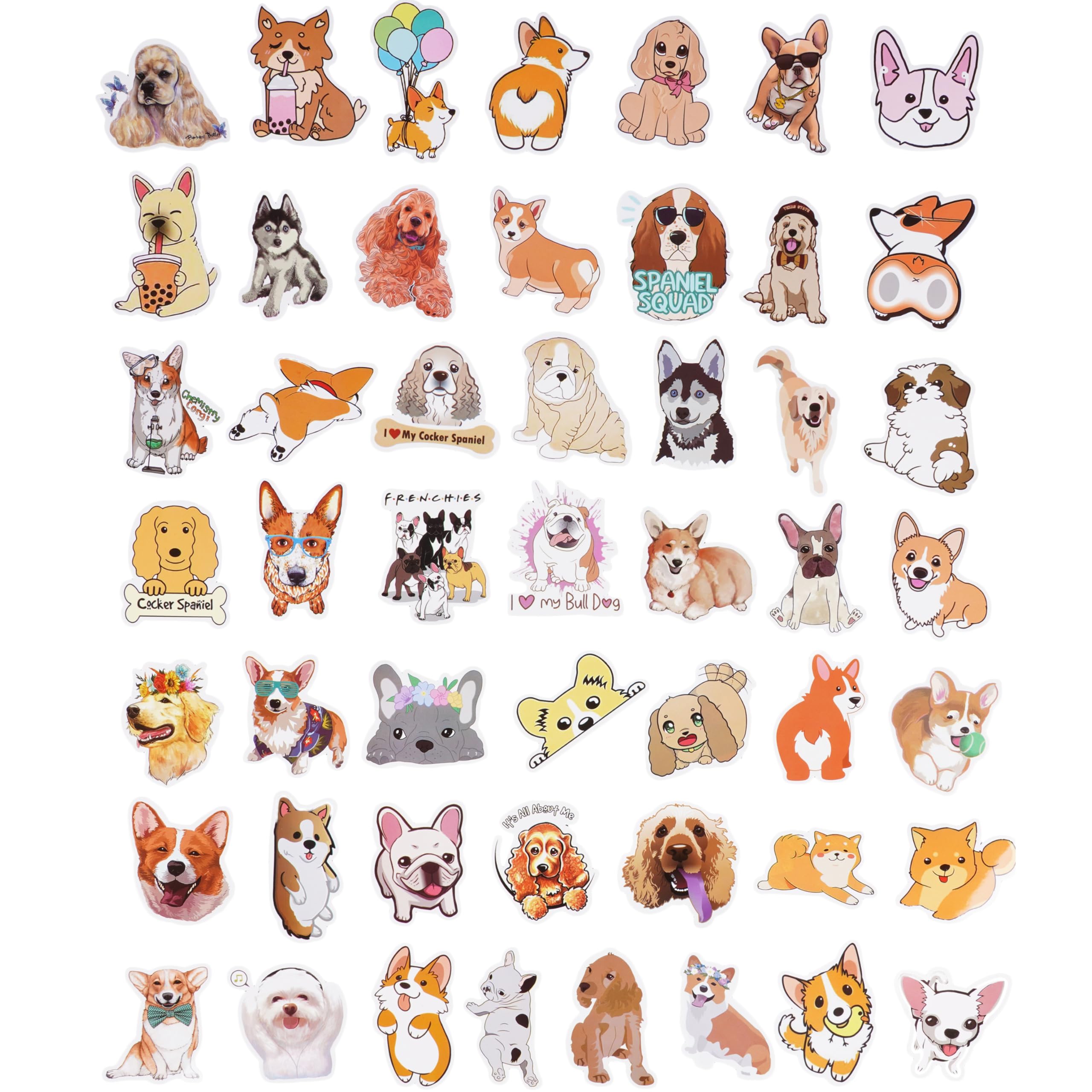 Amazon.com: 100pcs Variety Cute Dog Stickers Set, Cute Animals Stickers ...