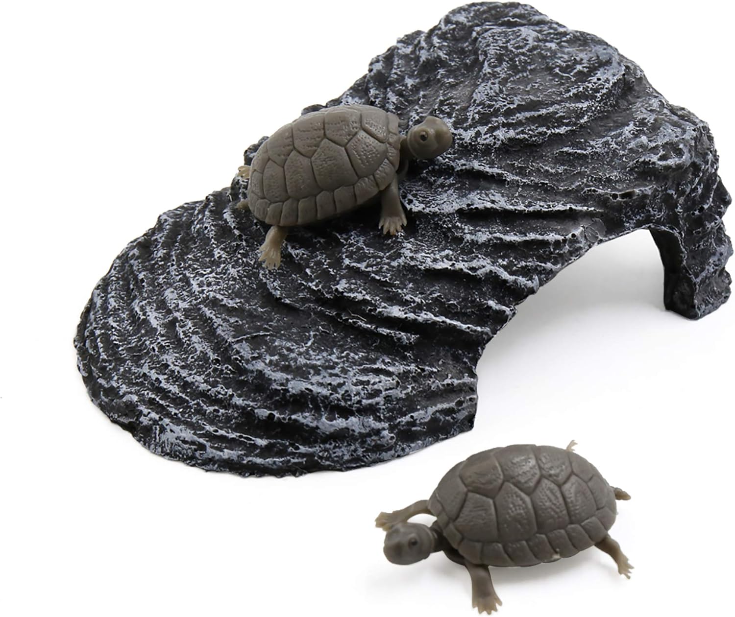 Amazon.com : uxcell Dark Gray Resin Basking Ramp Turtle Climb Stone ...