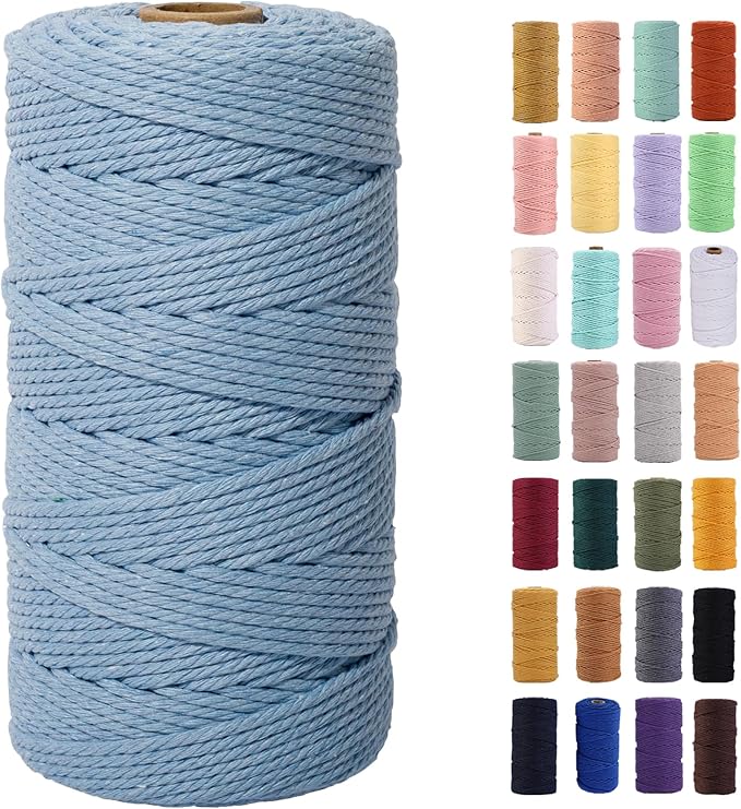 Amazon.com: MAOQIAN Baby Blue Macrame Cord 3mm x 109Yards,Colored ...