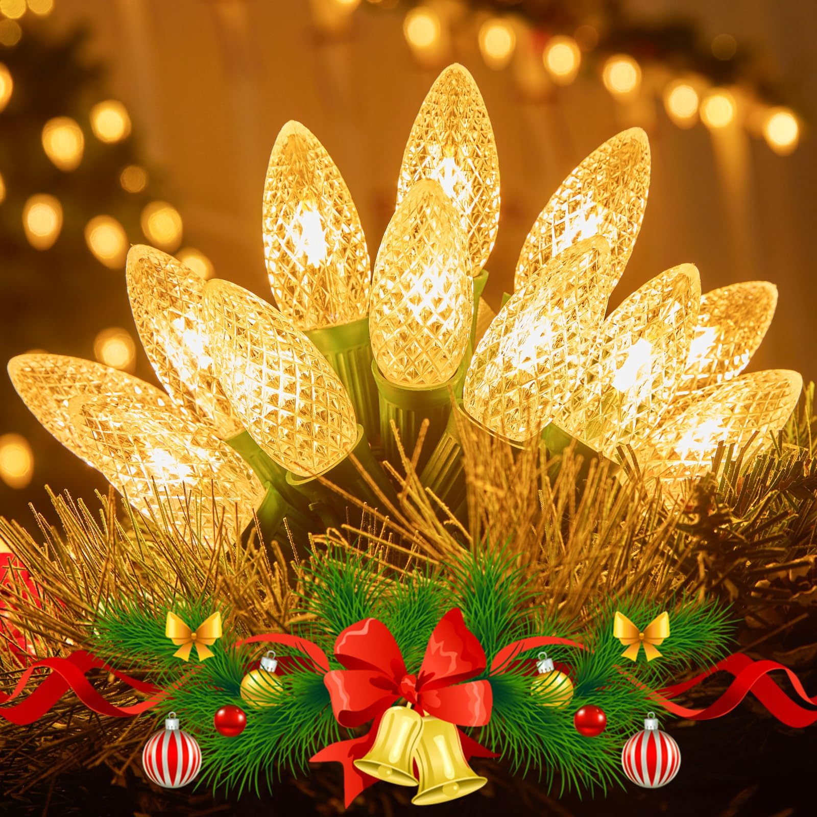 Minetom C9 LED Commercial Outdoor Christmas Lights – 150 FT Heavy Duty ...