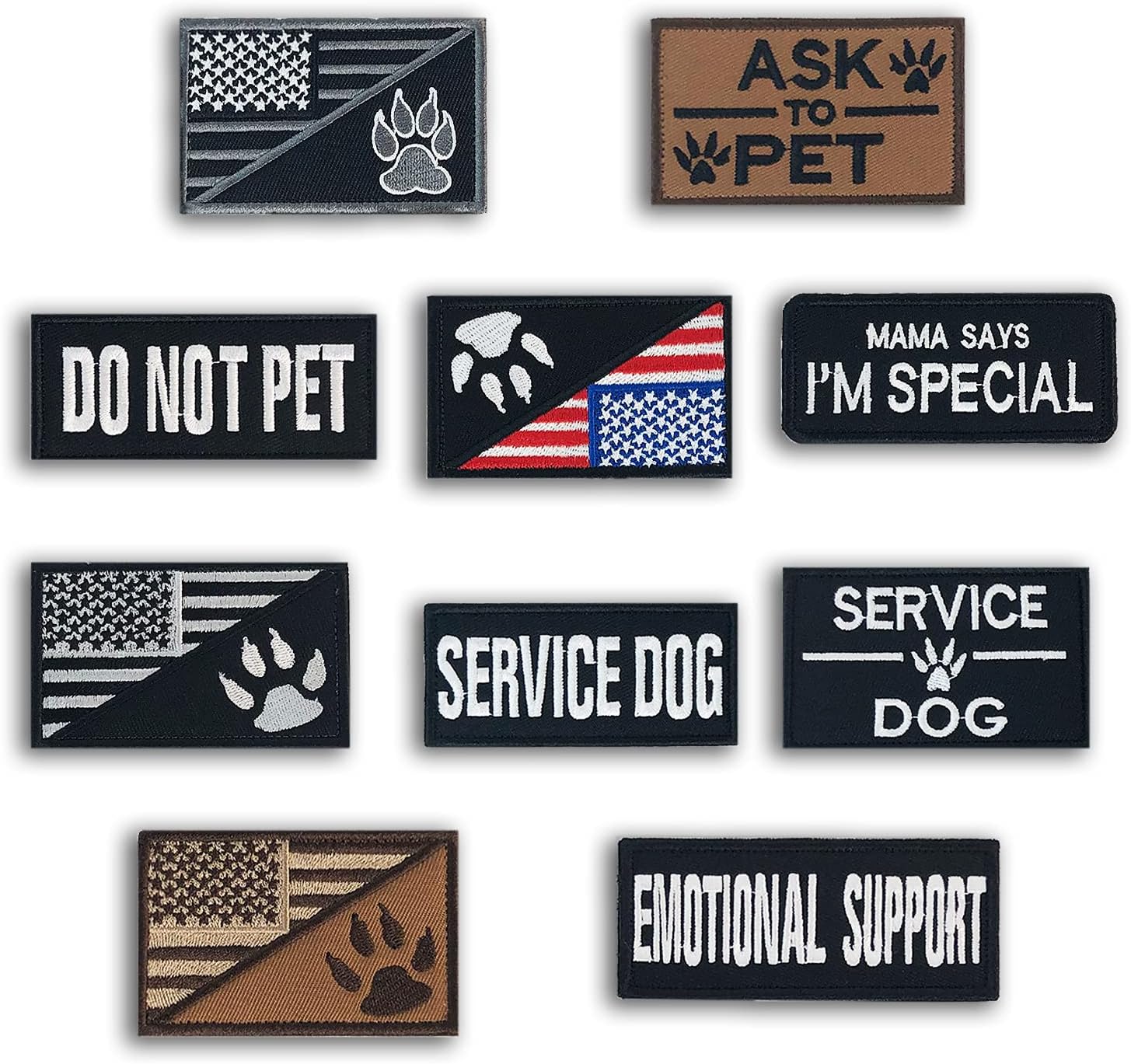 Amazon.com : 10 Pieces Service Dog Patches, Dog Vest Removable Patches ...