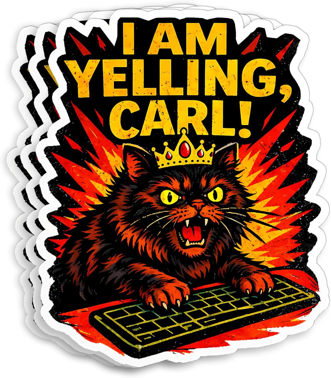 Amazon.com: (3Pcs-2") I Am Yelling Carl Stickers, Funny Princess Donut ...