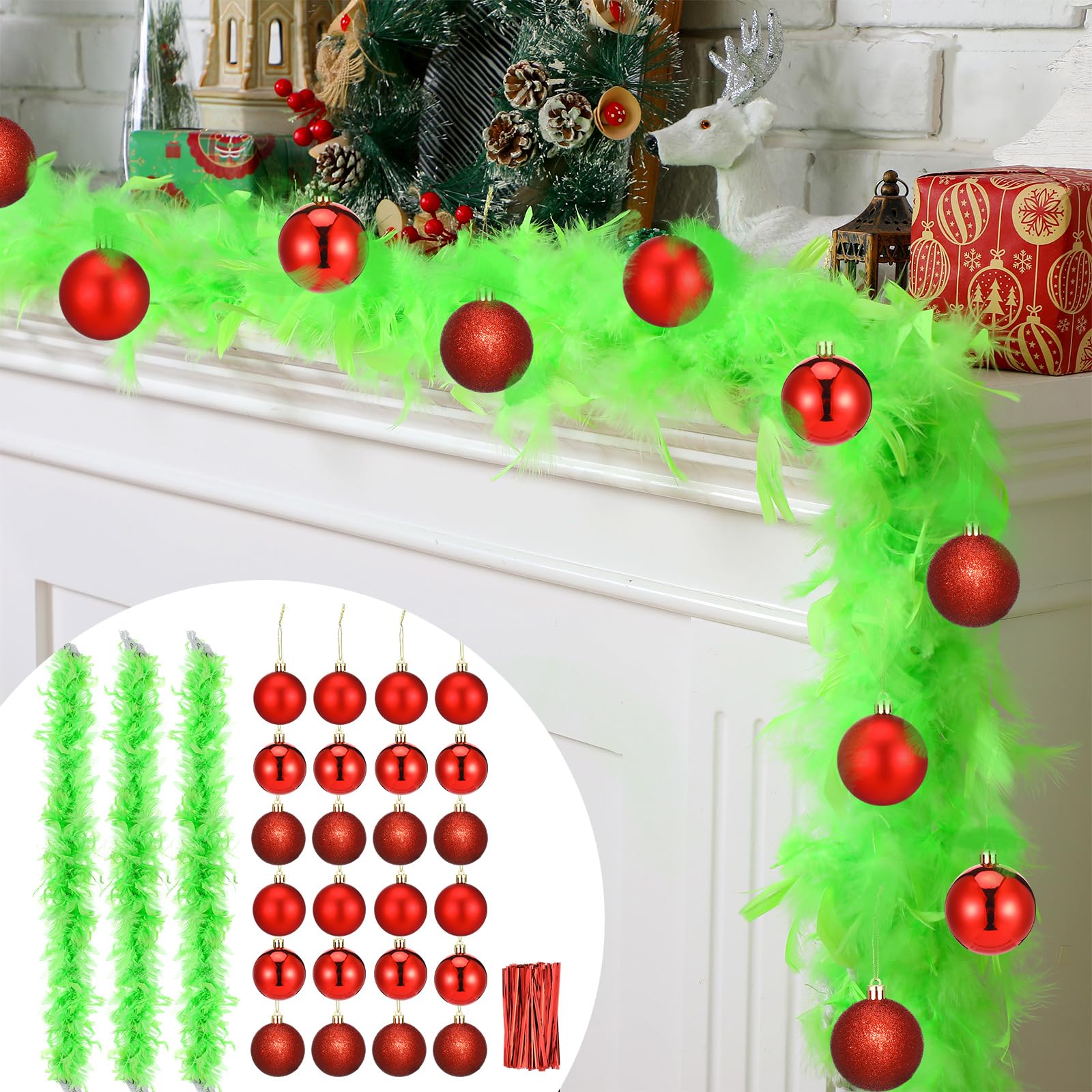 Amazon.com: Knitgrip 18ft Christmas Lime Green Garland Green Long ...
