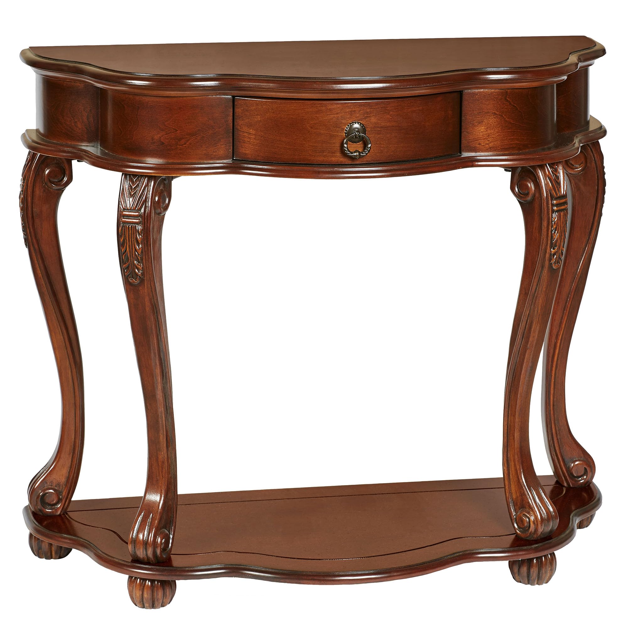Amazon.com: Touch of Class Eudora Natural Cherry Console Table | Half ...