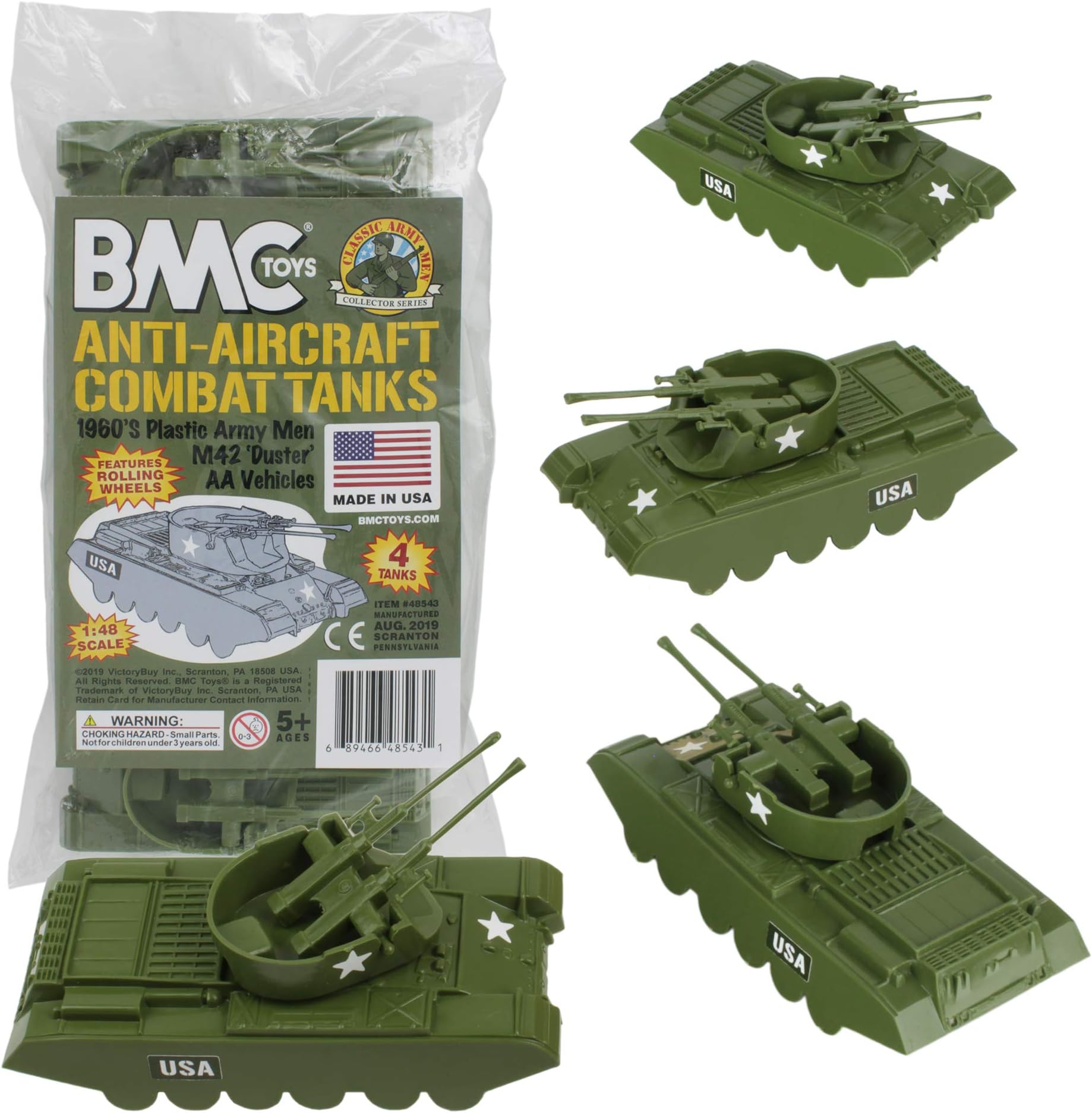 Amazon.com: BMC Classic Payton Anti-Aircraft Tanks - 4pc OD Green ...