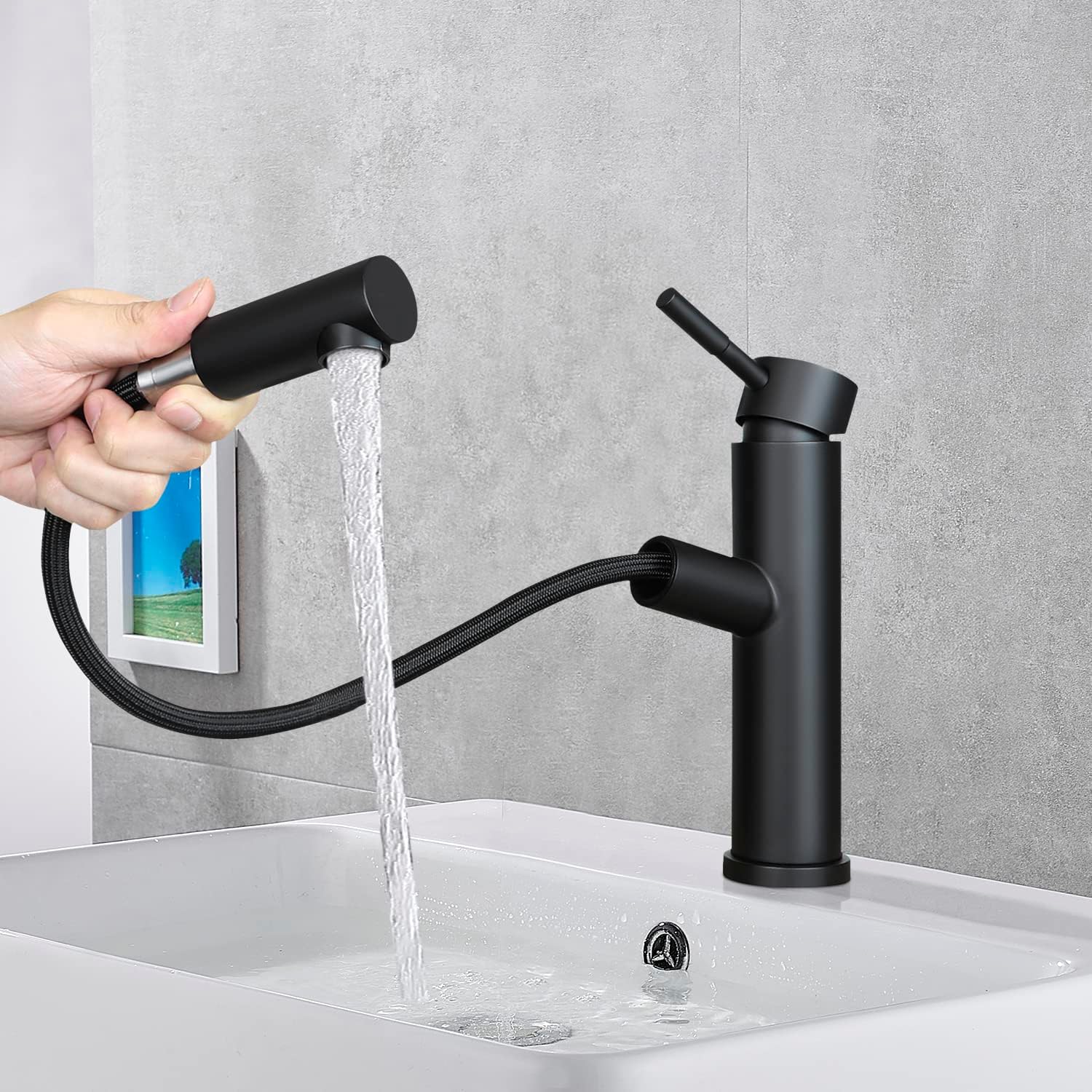 Mursche Wasserhahn Bad Waschtischarmatur Waschbecken - Schwarz Armatur ...