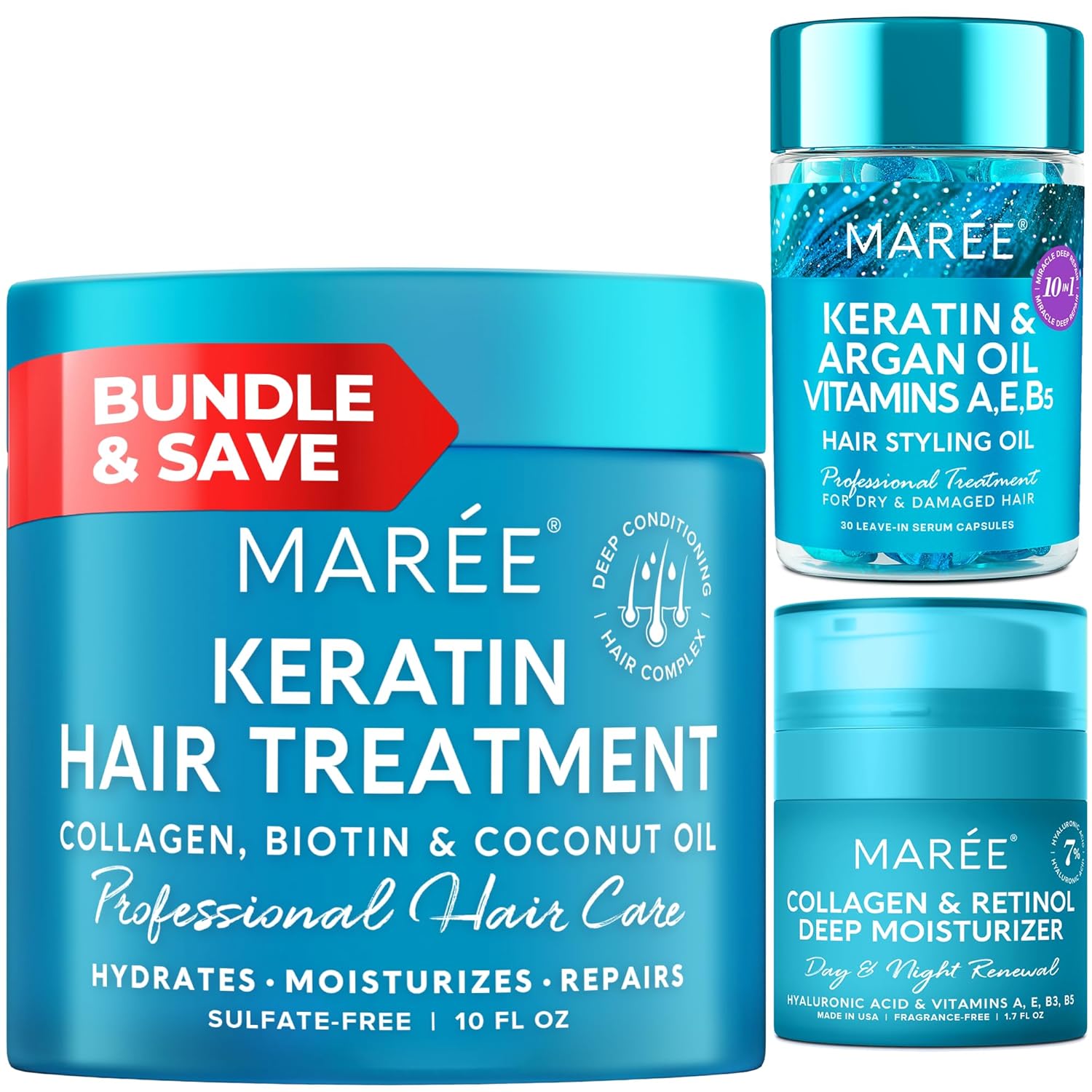Amazon.com: MAREE Bundle - Deep Hair Mask & Conditioner, Hair Styling ...