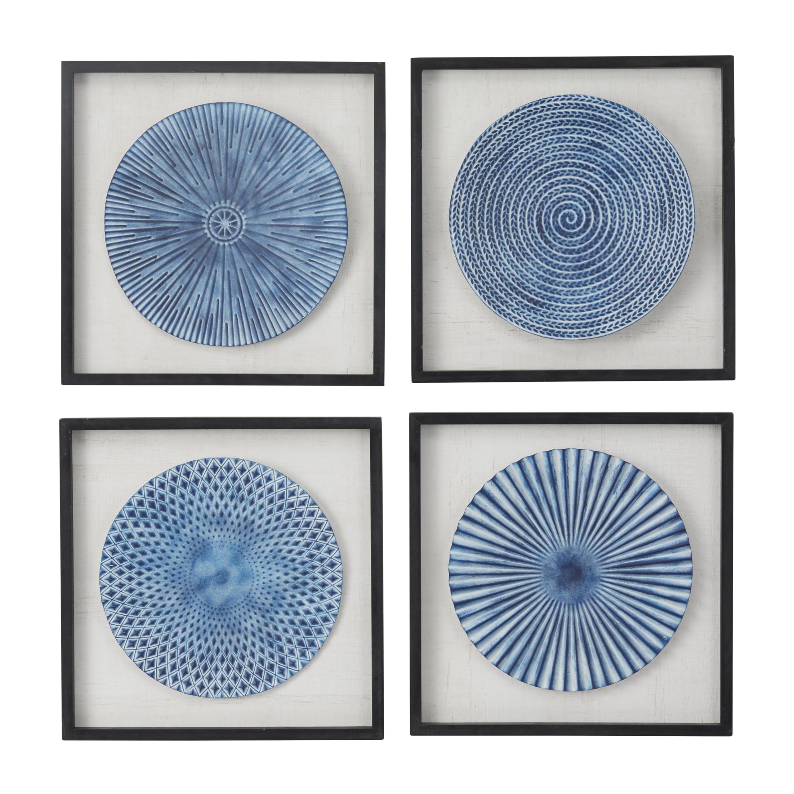 Amazon.com: Deco 79 Wood Starburst Radial Plates Framed Wall Art with ...
