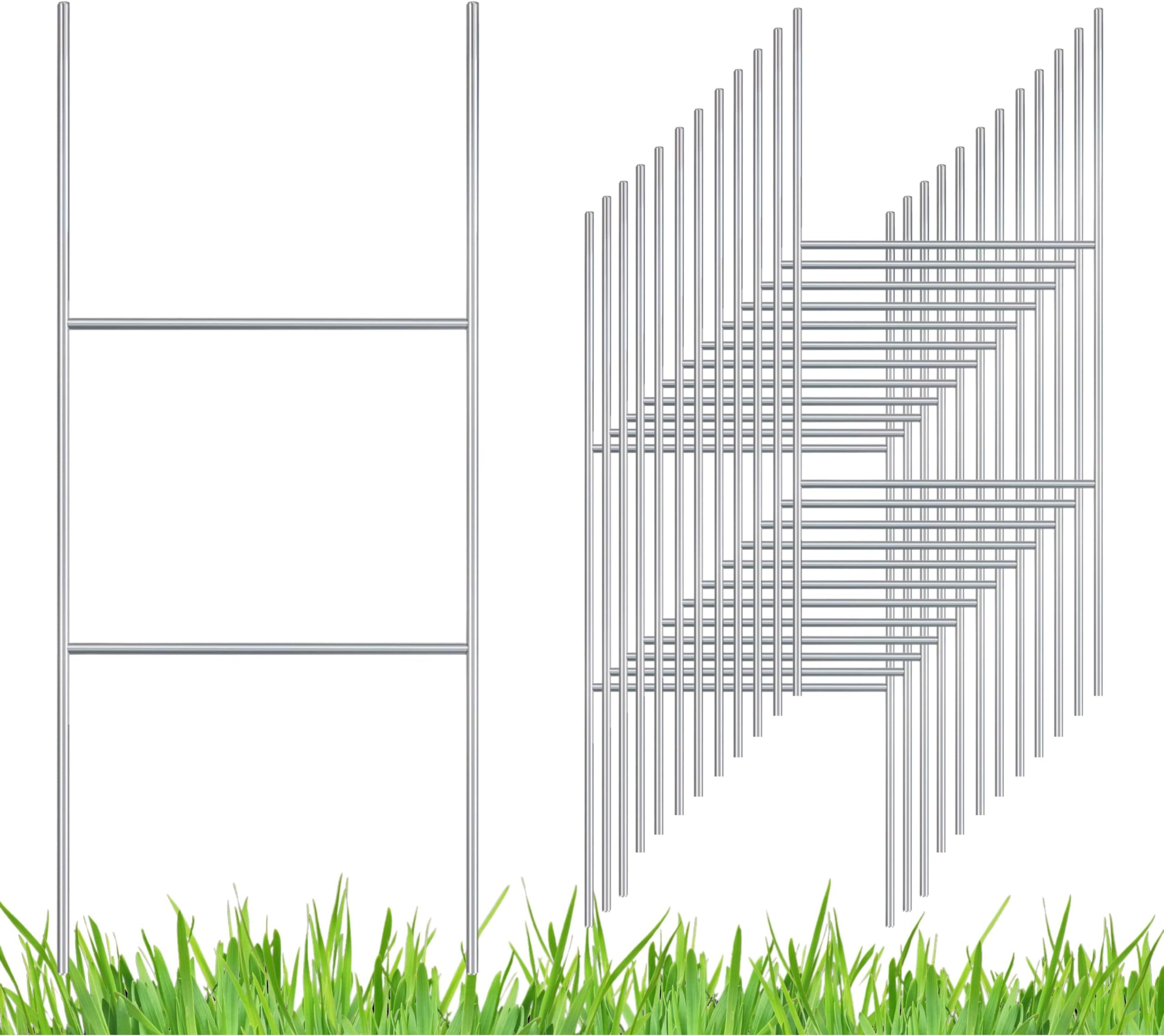 Amazon.com : Tacmaster 25 Pack Yard Sign Stakes 17"x7" | Wire Metal ...