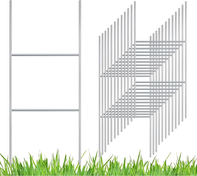 Amazon.com: Tacmaster 50 Pack Yard Sign Stakes 30"x10" | Wire Metal ...