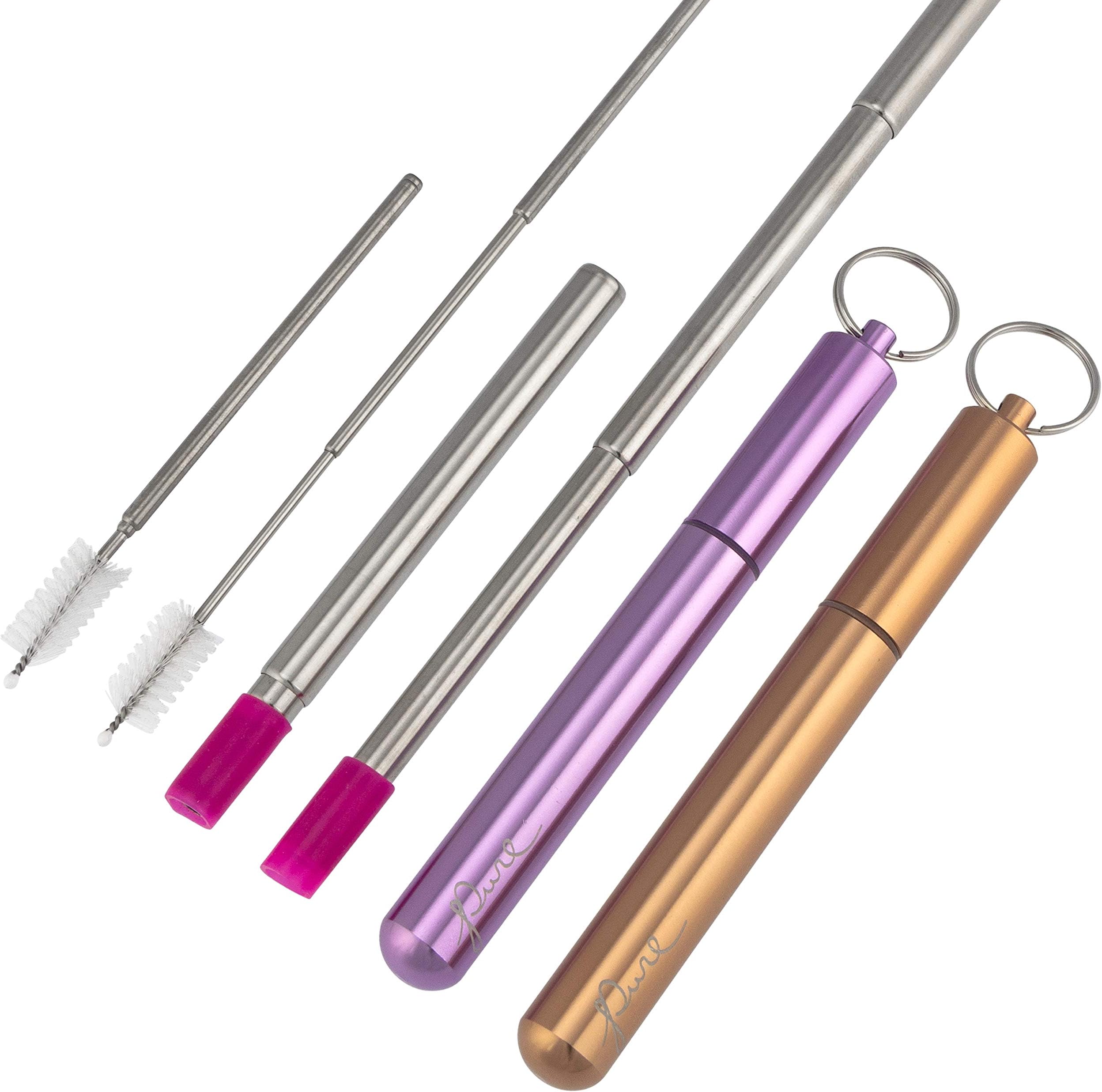 Amazon.com: Reusable Drinking Straw - Portable Collapsible & Foldable ...