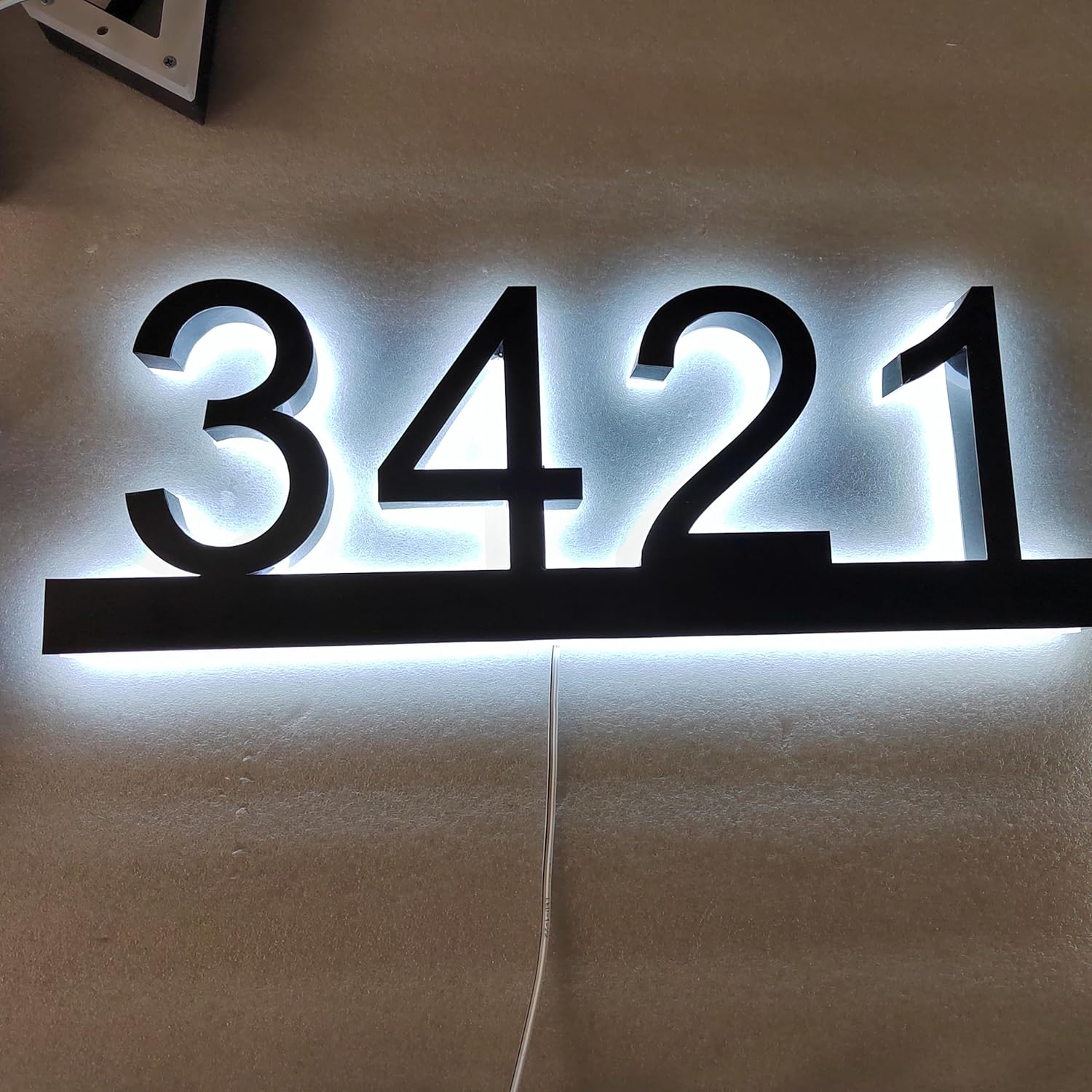 Custom LED House Number, Modern Residential Number Light Outdoor ...