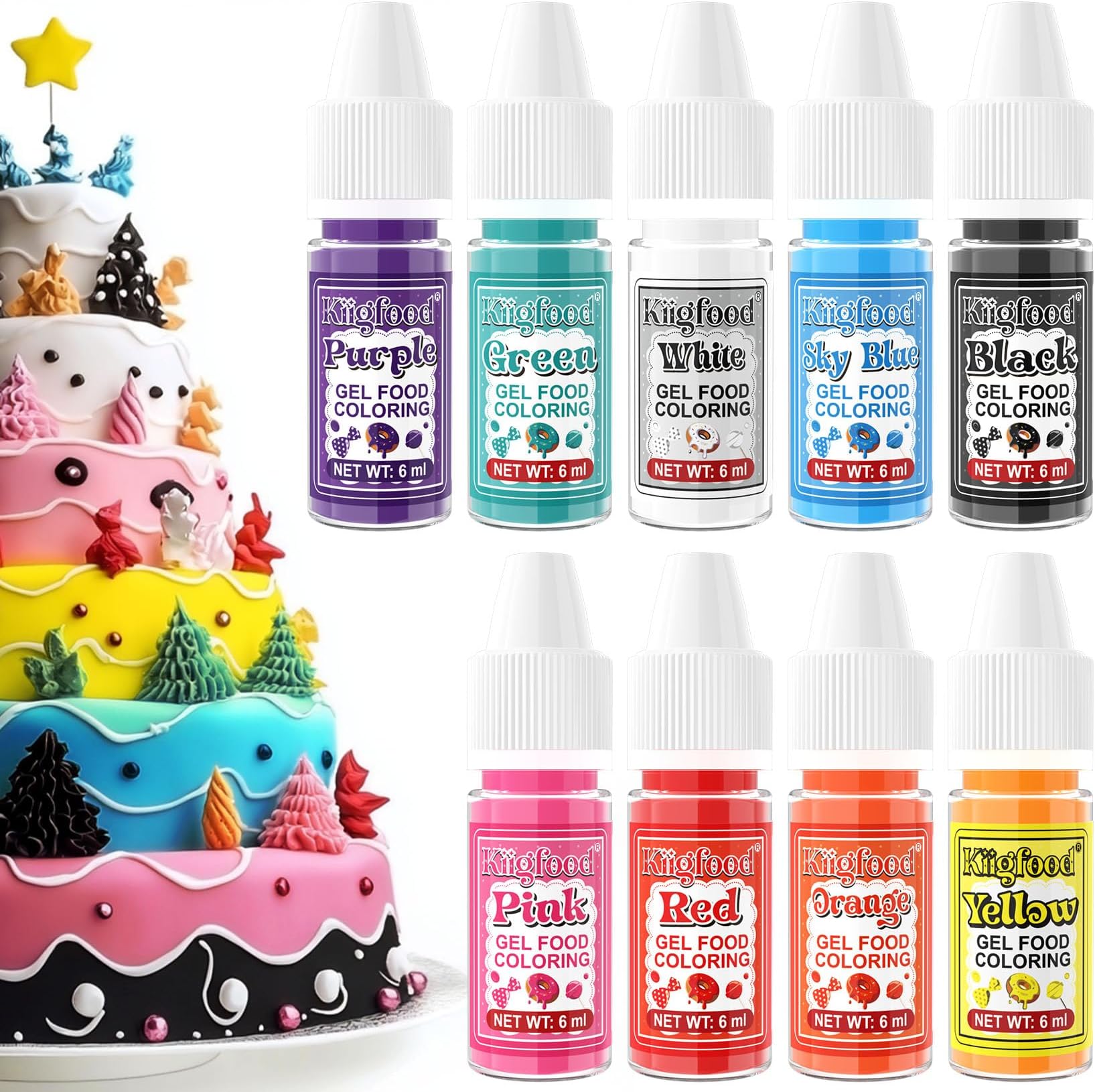 Amazon.com : Gel Food Coloring - 22 Vivid Colors Gel Food Coloring Set ...