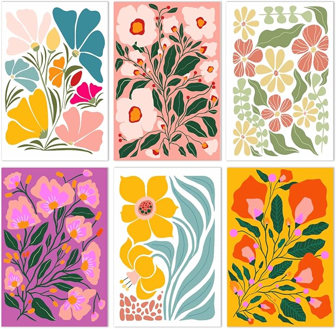 Zorbal 6PCS Plant Theme Paint by Numbers for Adults, 9.5x5.9In Colored ...