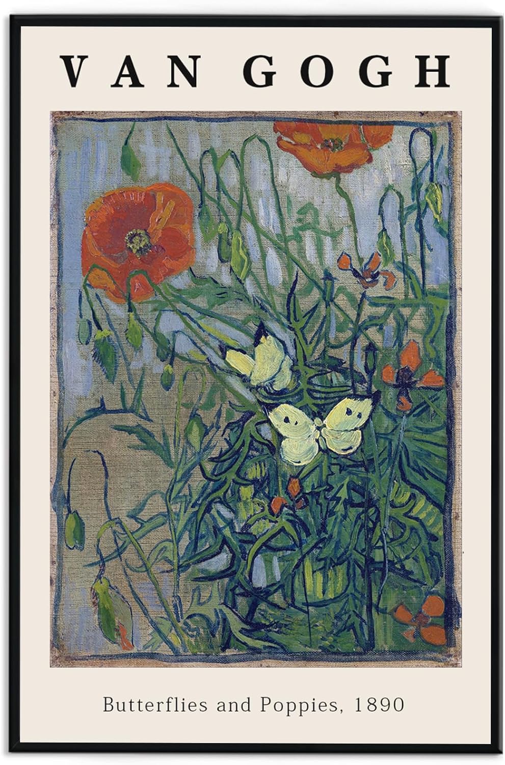 Amazon.com: Vincent Van Gogh Framed Wall Art Print Butterflies And ...