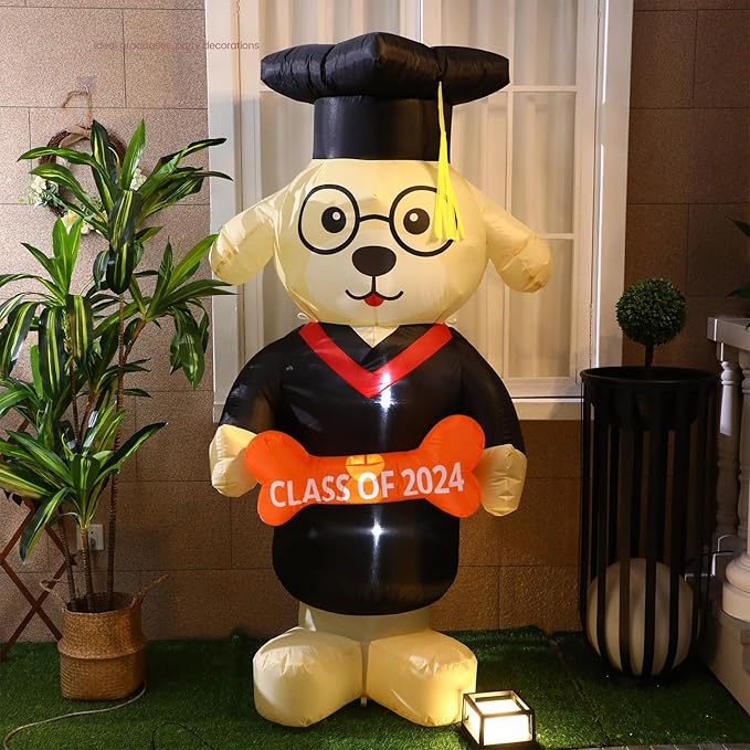 Amazon.com: ShinyRelief 6 ft Tall Graduation Decorations Inflatable Dog ...