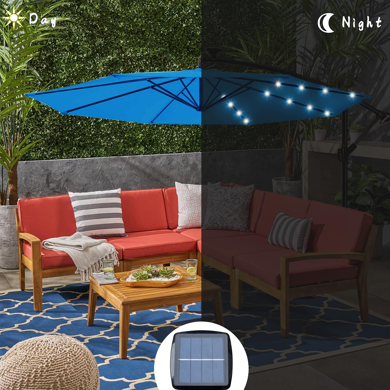Snapklik.com : SUNLAX Solar Offset Umbrella, 10ft Cantilever Hanging ...