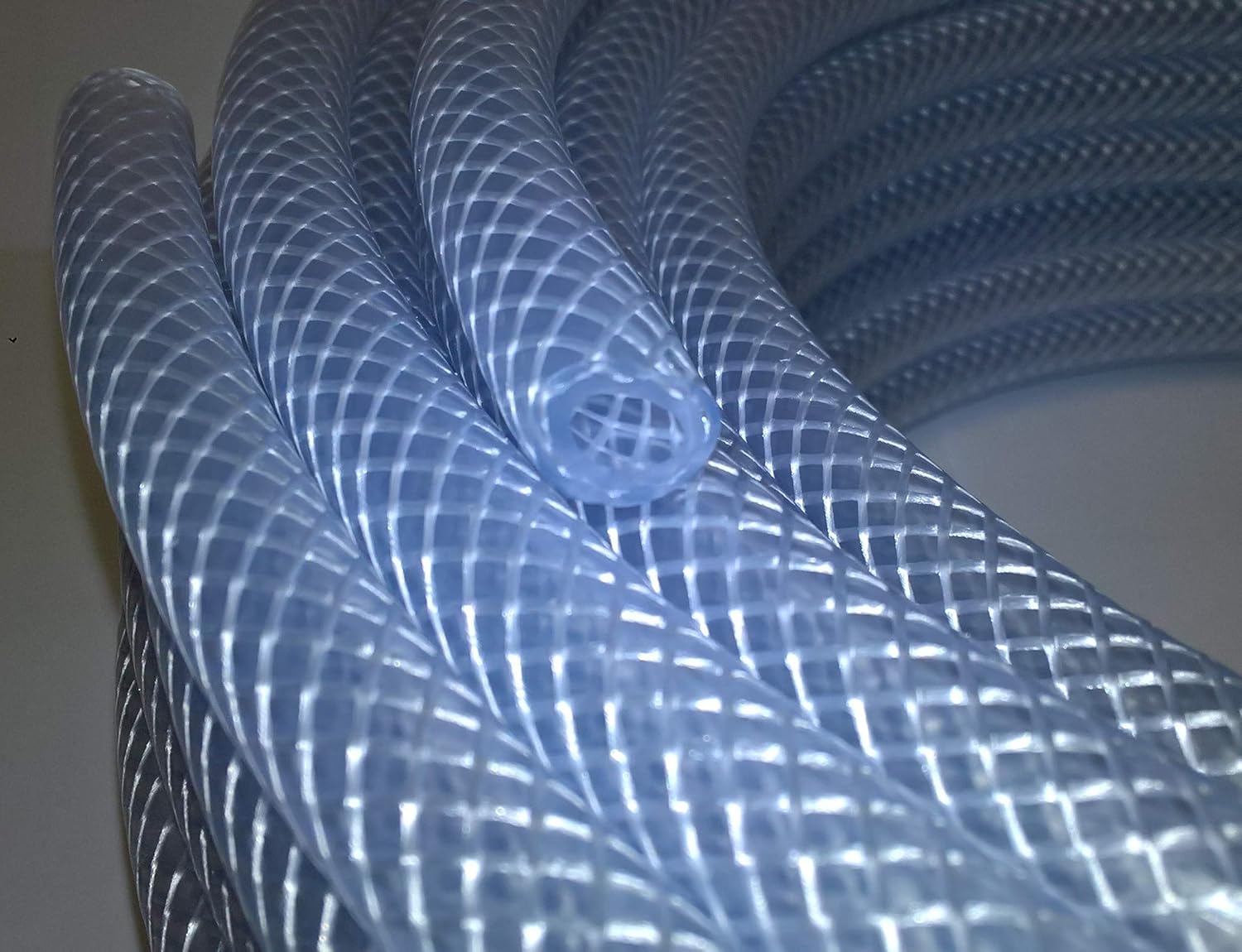 6mm 1/4" 1 METRES Clear Braided Flexible PVC Reinforced TUBING Water ...