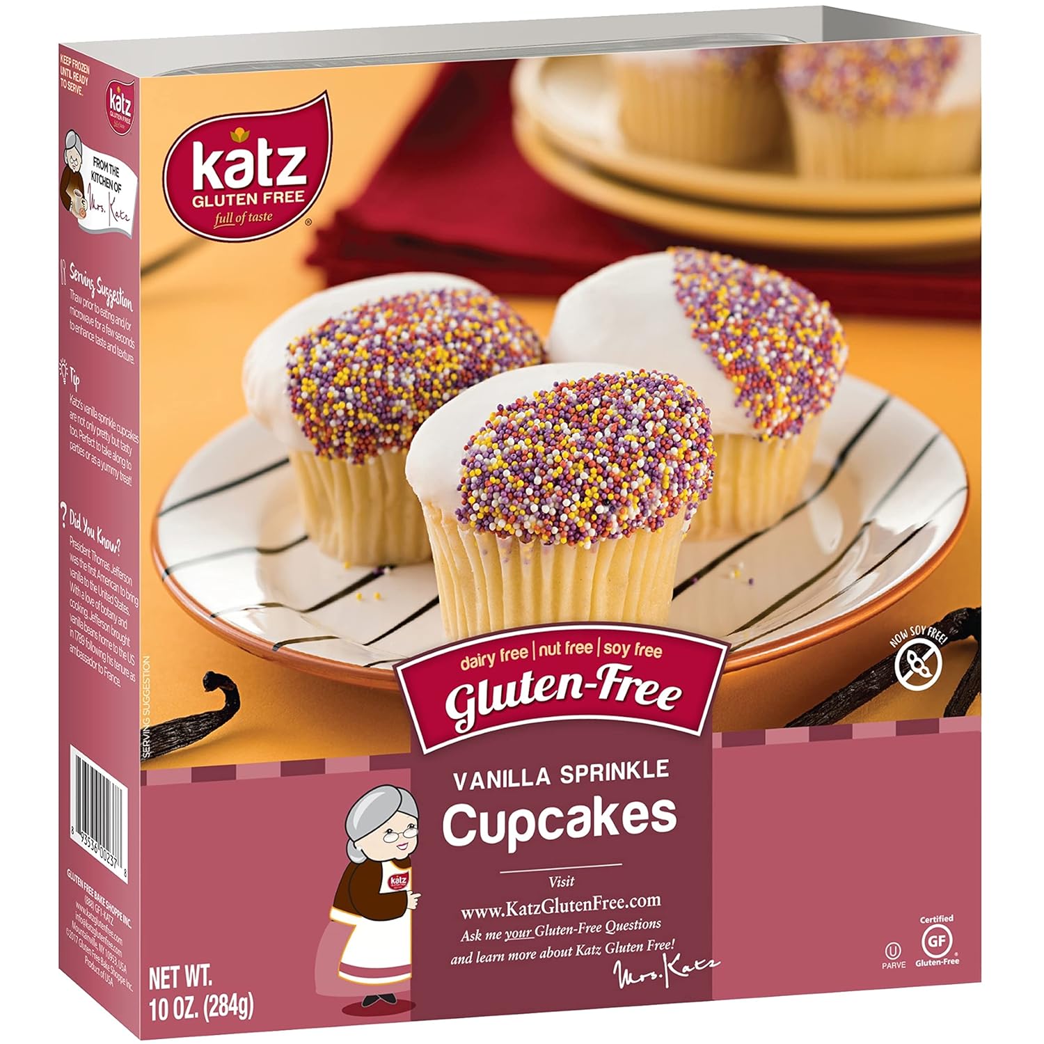 Amazon.com: Katz Gluten Free Vanilla Sprinkle Cupcakes | Dairy, Nut ...