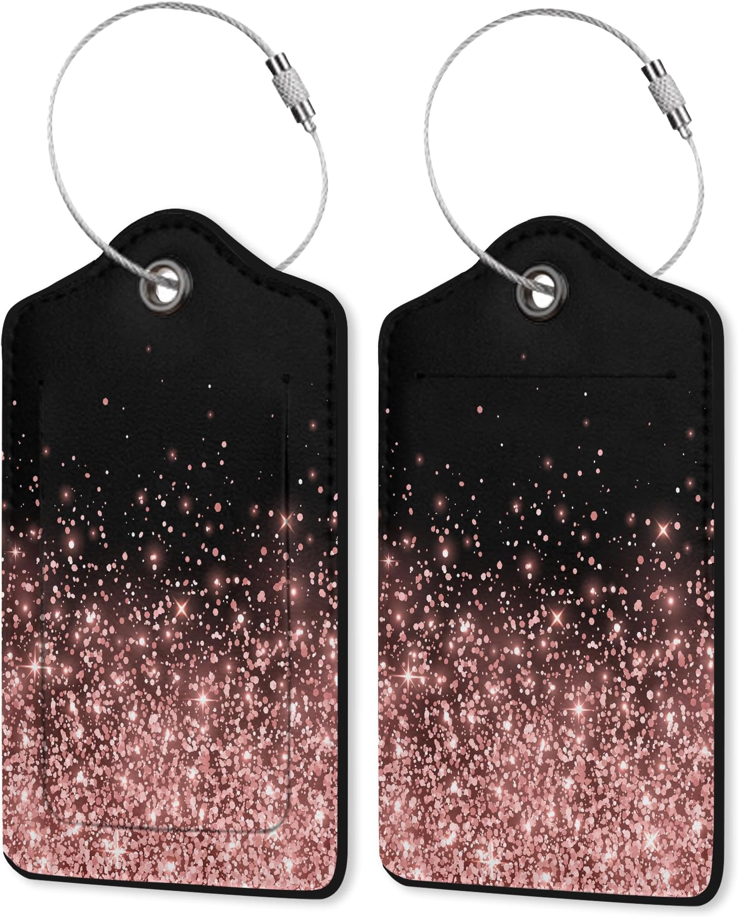 Amazon.com: Leather Luggage Tags for Adults Teens,2 Pack Rose Gold ...