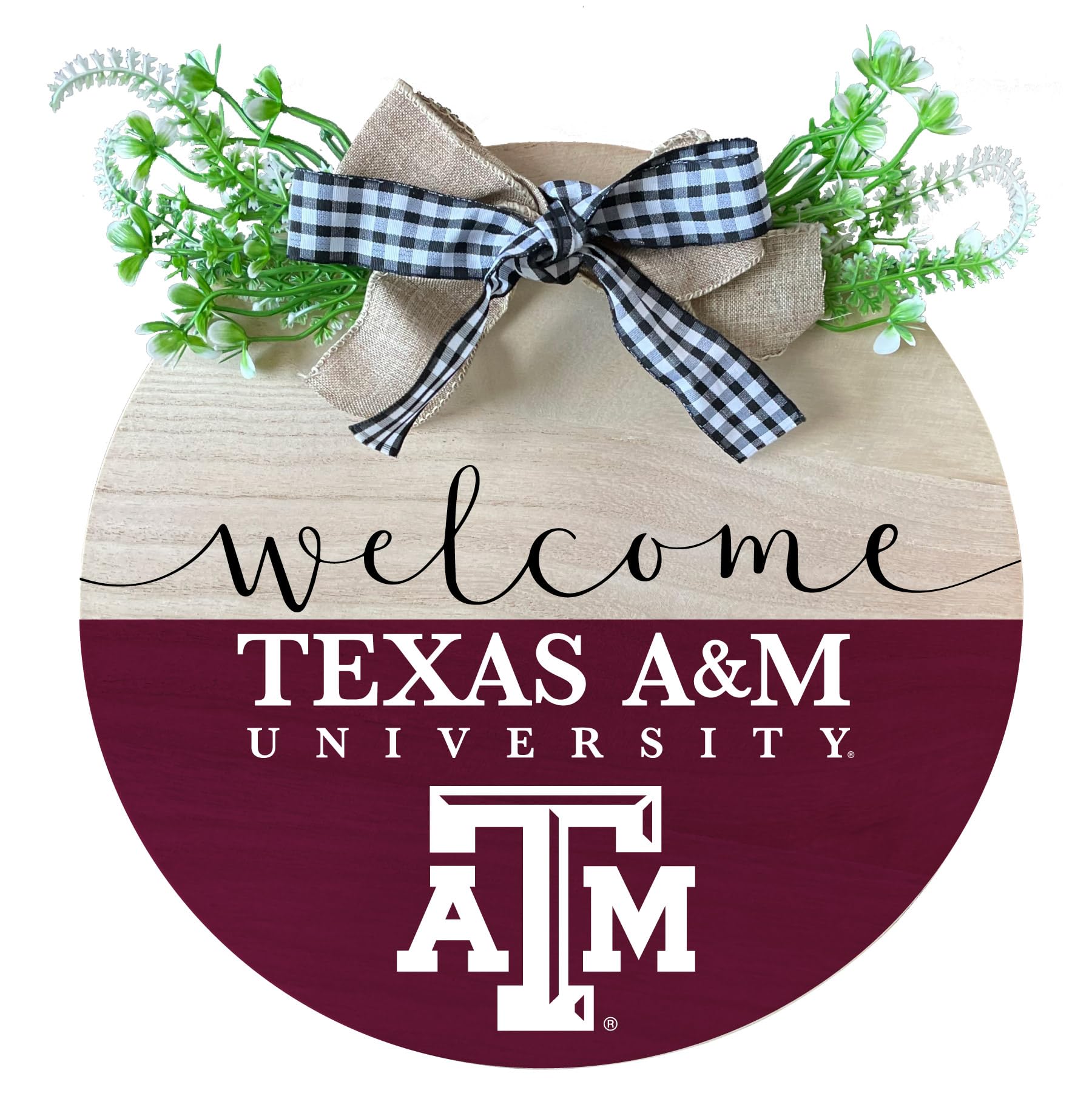 Amazon.com: Texas A&M Aggies Wooden Wreath Welcome Sign Officially ...