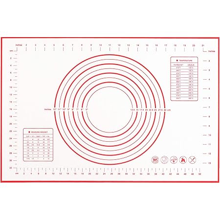 Amazon.com: EasyOh Silicone Pastry Mat 100% Non-Slip with Measurement ...