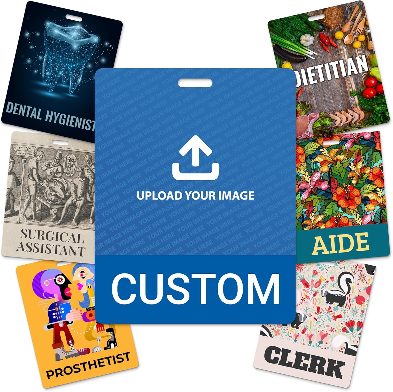 Amazon.com : Customizable Horizontal Oversized Badge Buddy ID Backer ...