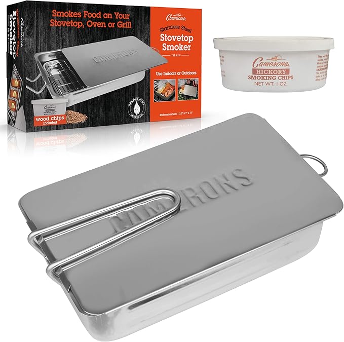Amazon.com: Stovetop Smoker - Gourmet Mini (7” x 11” x 3.5”) Stainless ...