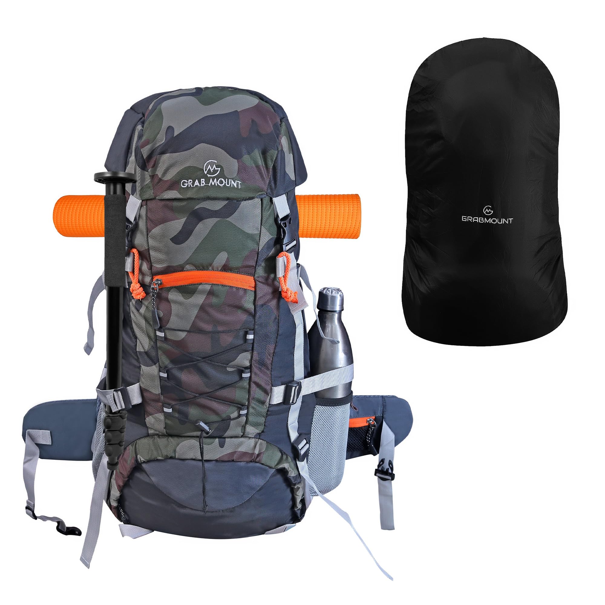 Buy GRABMOUNT 65L Rucksack Travel Backpack for Hiking/Camping/Luggage ...