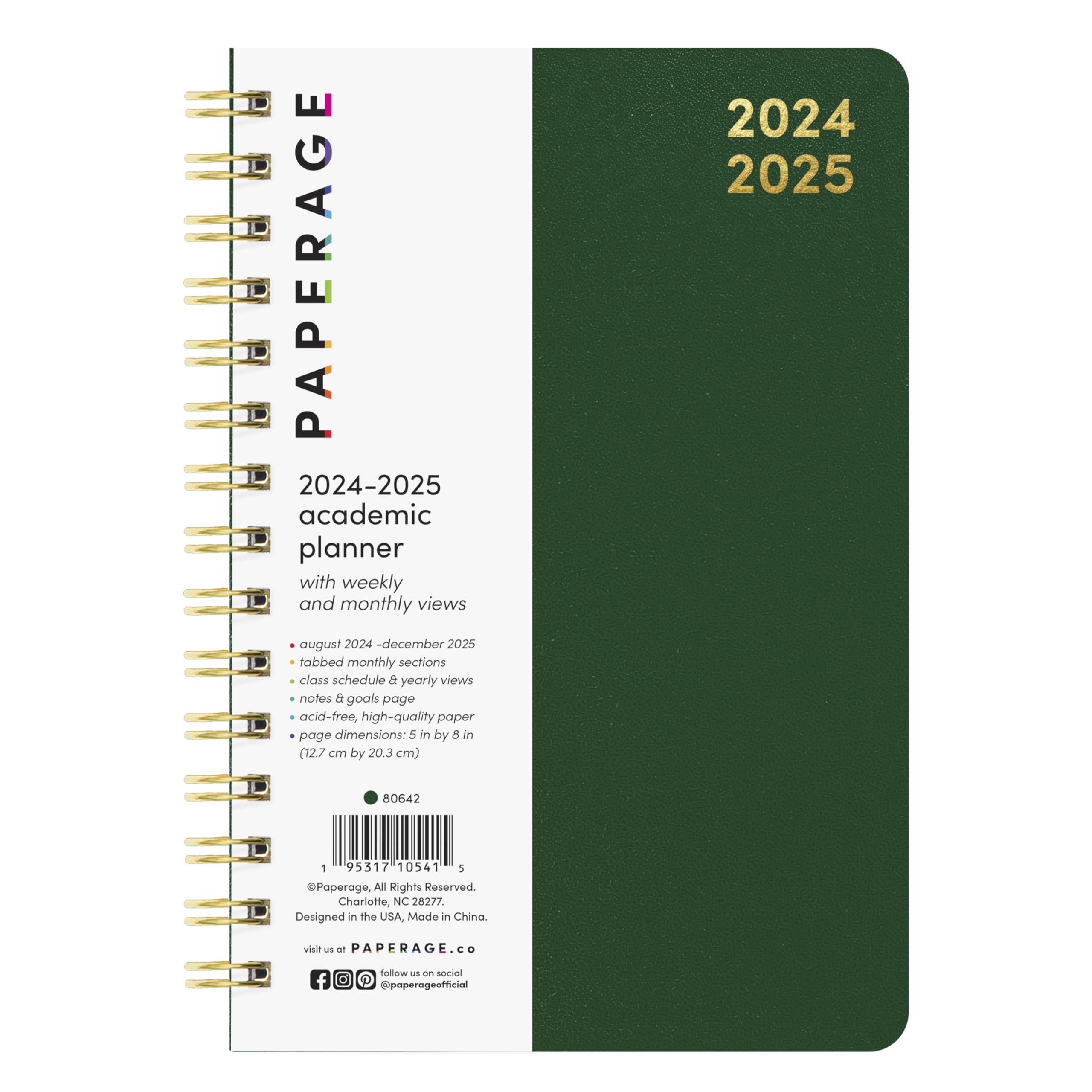Snapklik.com : PAPERAGE 17 Month Academic Planner 2024-2025, Weekly ...