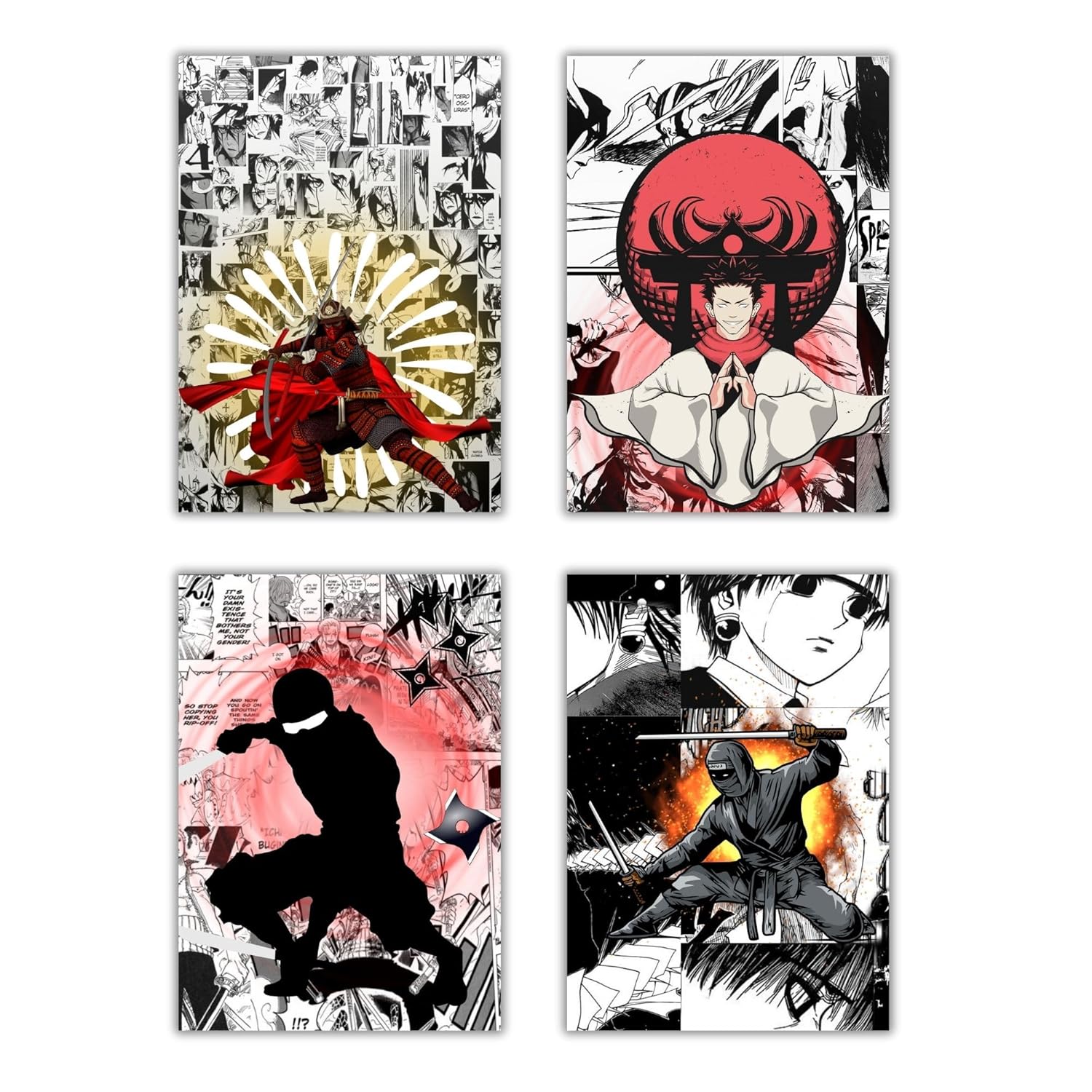 EKDALI Anime Poster set for boys – Set of 4 posters for boys room (A3 ...