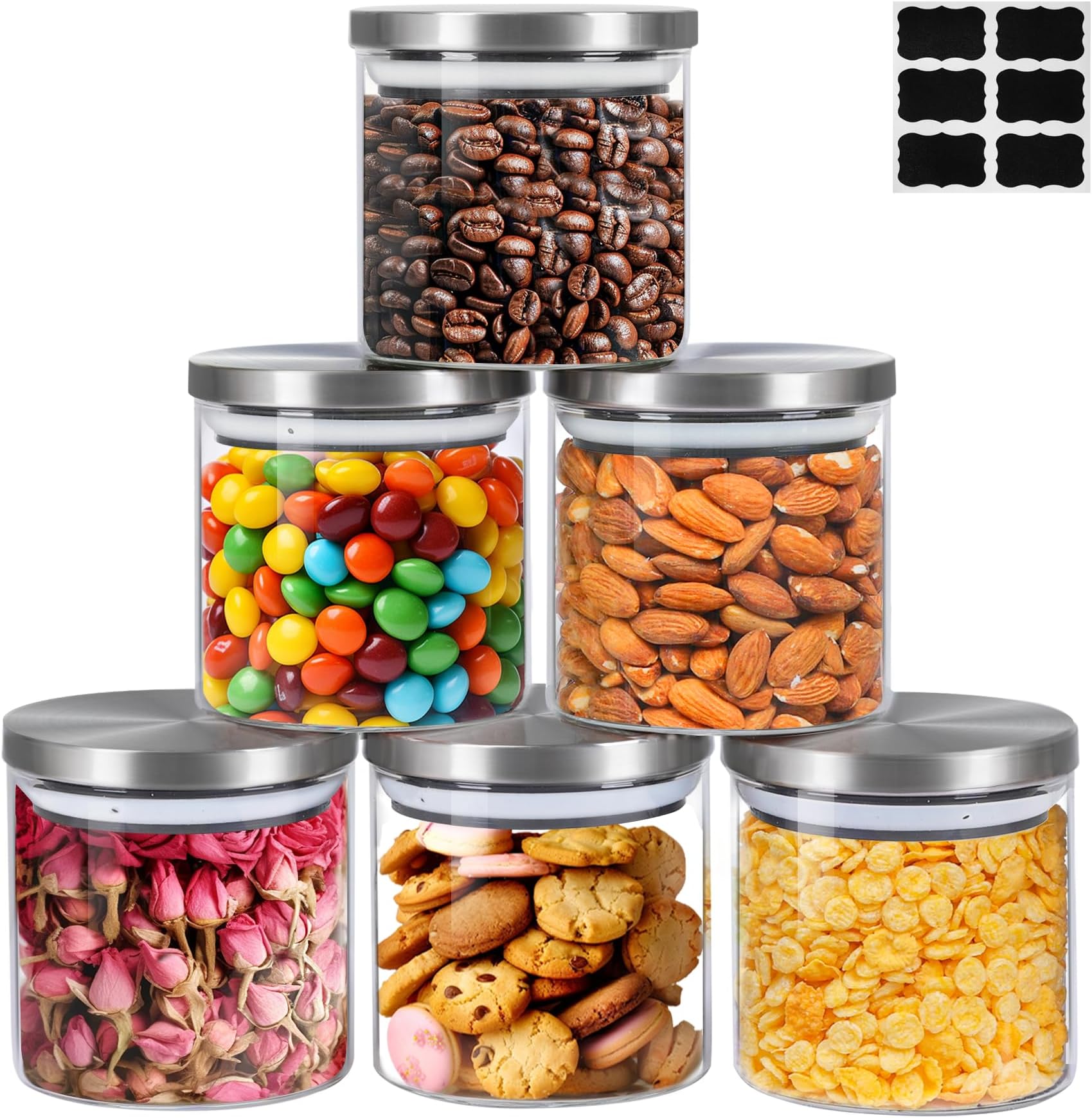 Amazon.com: Glass Jars With Sealed Lids,Clear Glass Food Storage ...