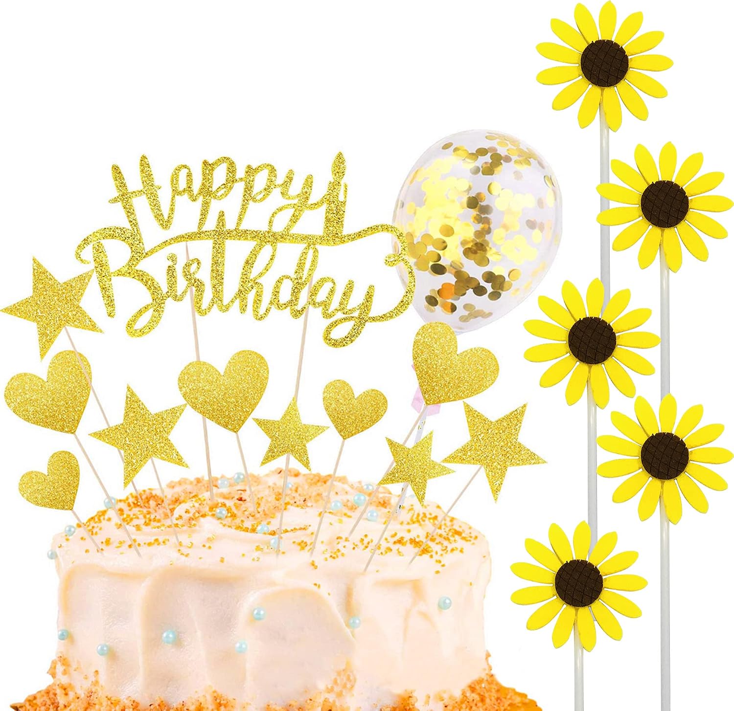 Allazone Happy Birthday Cake Toppers Blue Cake Decoration Blue Cake ...