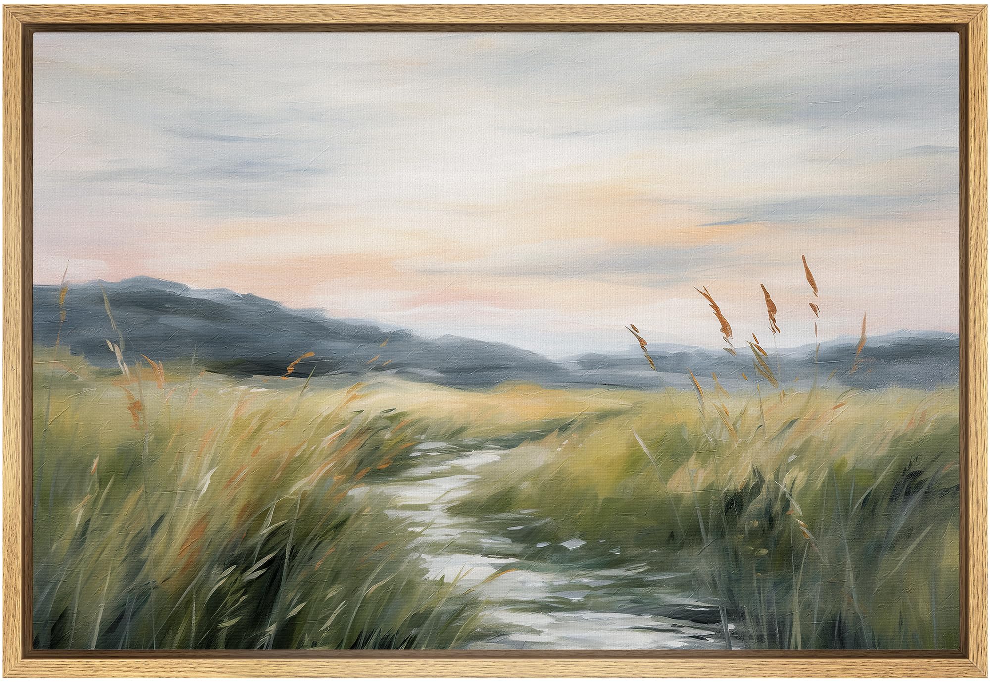 Amazon.com: SIGNFORD Framed Canvas Print Wall Art Sunset Mountain Swamp ...