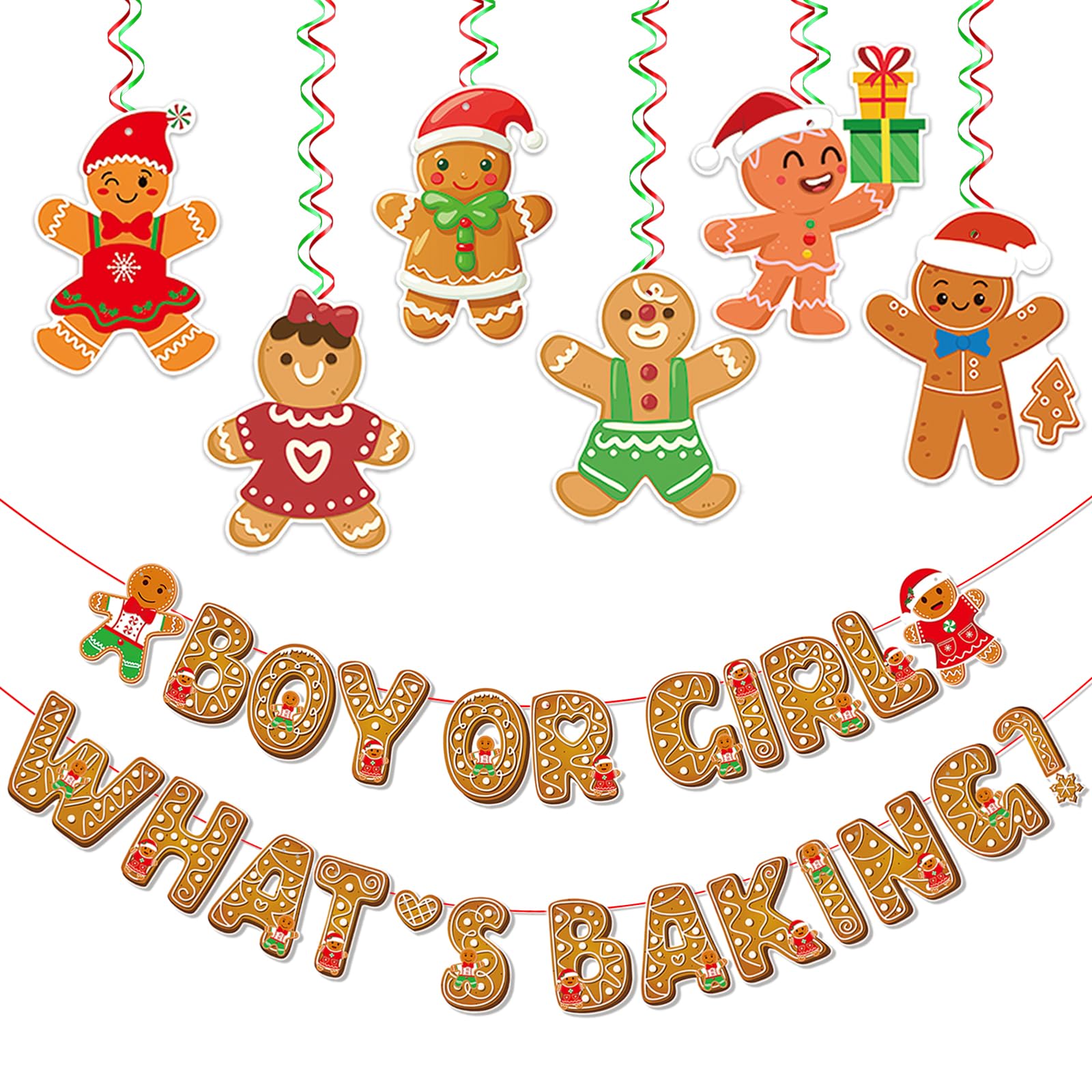 Amazon.com: Gingerbread Gender Reveal Decorations Christmas Gender ...