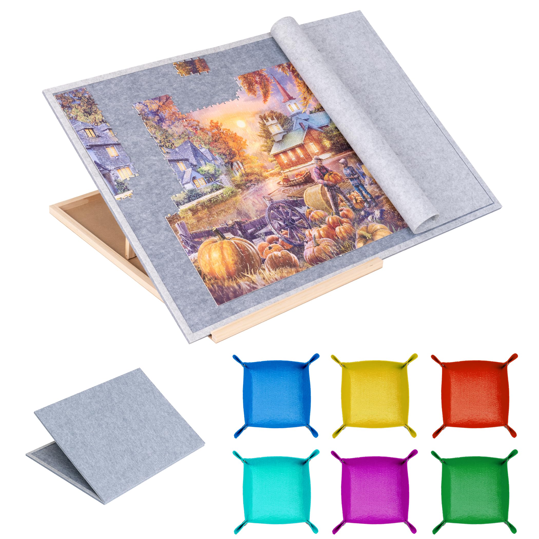 Amazon.com: Tektalk Foldable Jigsaw Puzzle Board with 4 Angle ...