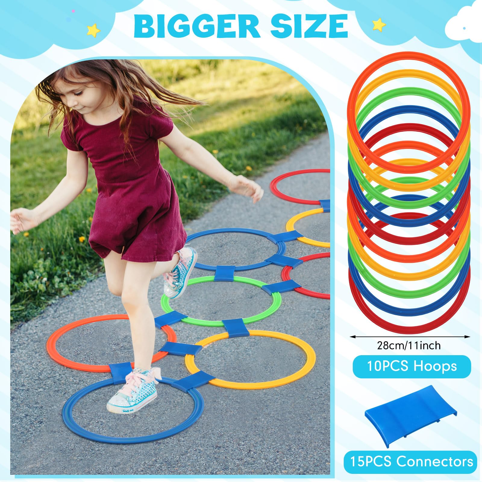 Snapklik.com : 2 Sets 55 Pcs Carnival Games Set, Hopscotch Ring Game 10 ...