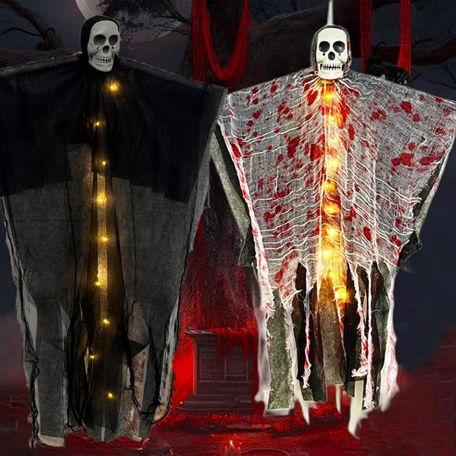 Amazon.com: 36" Halloween Hanging Ghost Decorations Outdoor, 2Pack ...