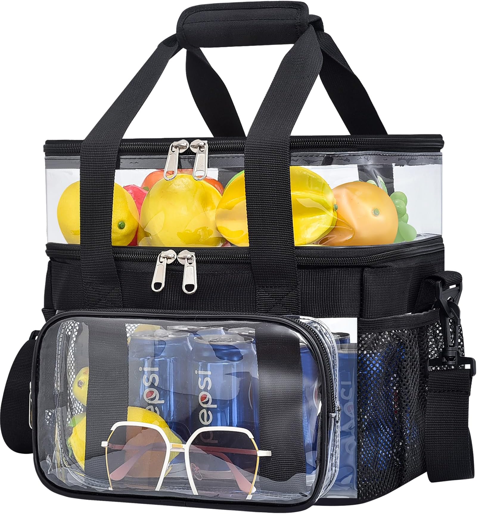 Amazon.com: UEASE clear lunch bag 12 Can with MIni clear backpack 9 * 7 ...