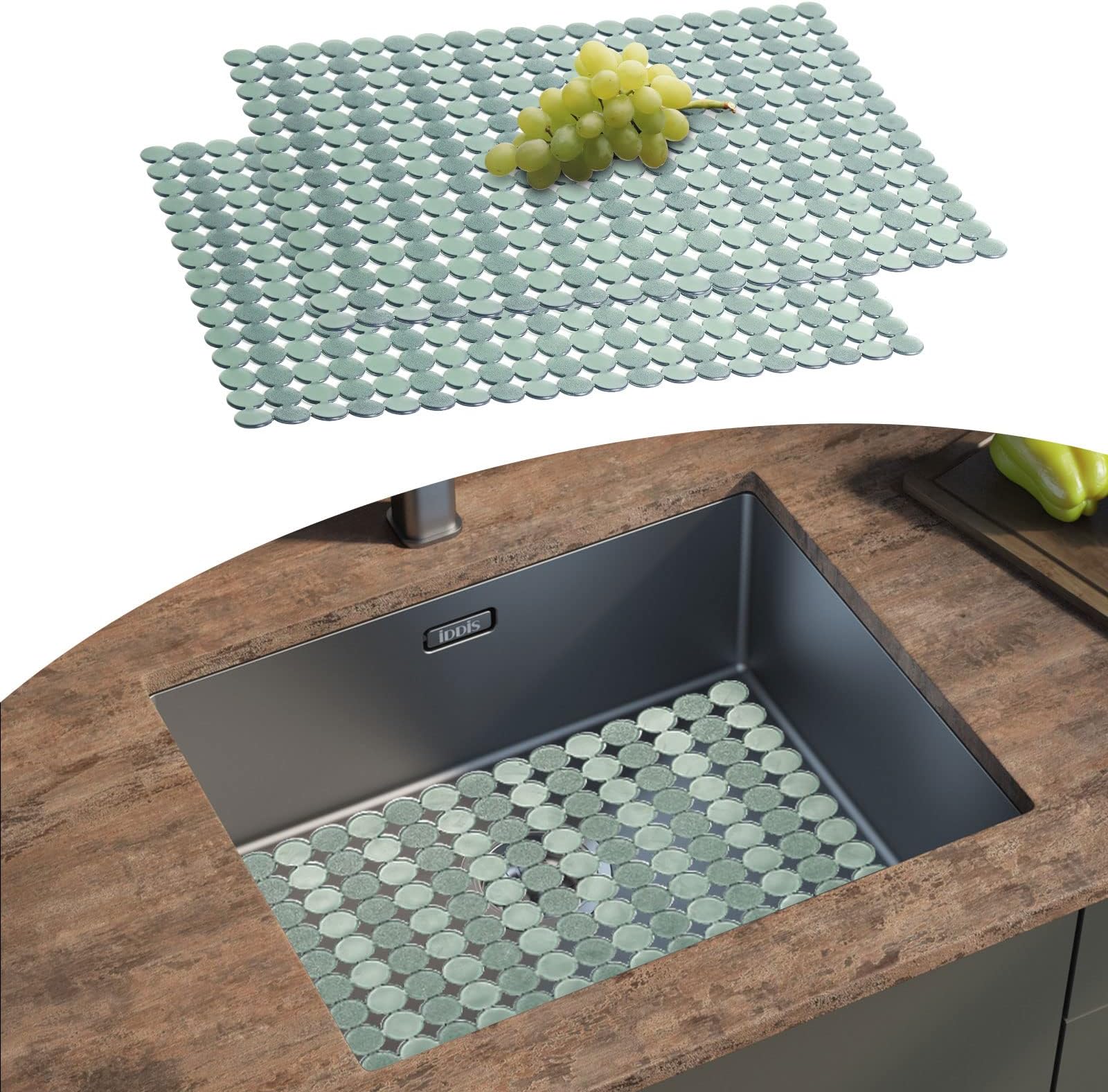 Amazon.com: Yolife Pebble Sink Mats for Stainless Steel Sink, PVC Sink ...