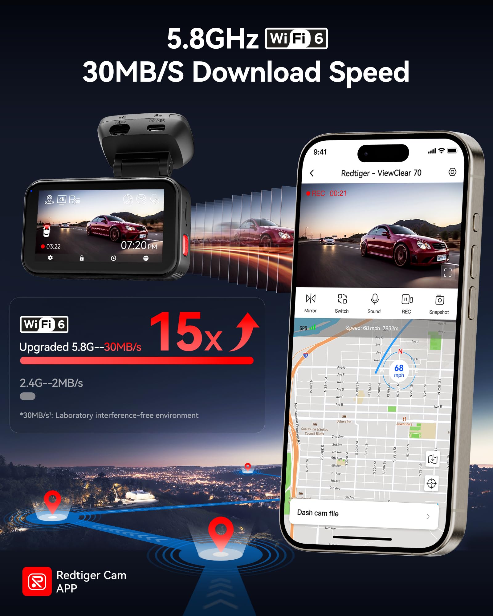 Snapklik.com : REDTIGER ViewClear 70 4K+2.5K Dash Cam Front And Rear ...