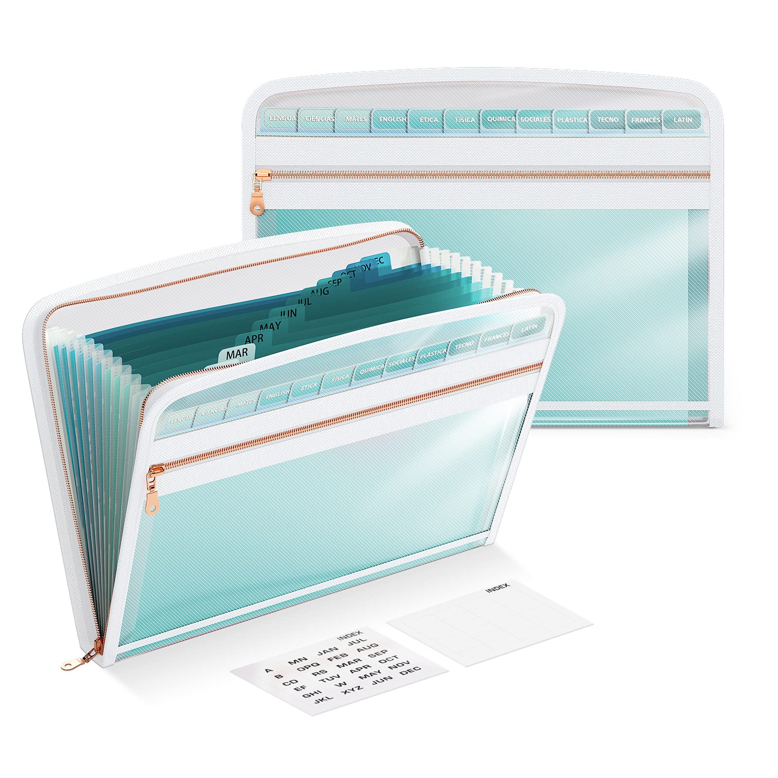 Buy ThinkTex 12 Pockets Zipper File Folders for School, Portable ...