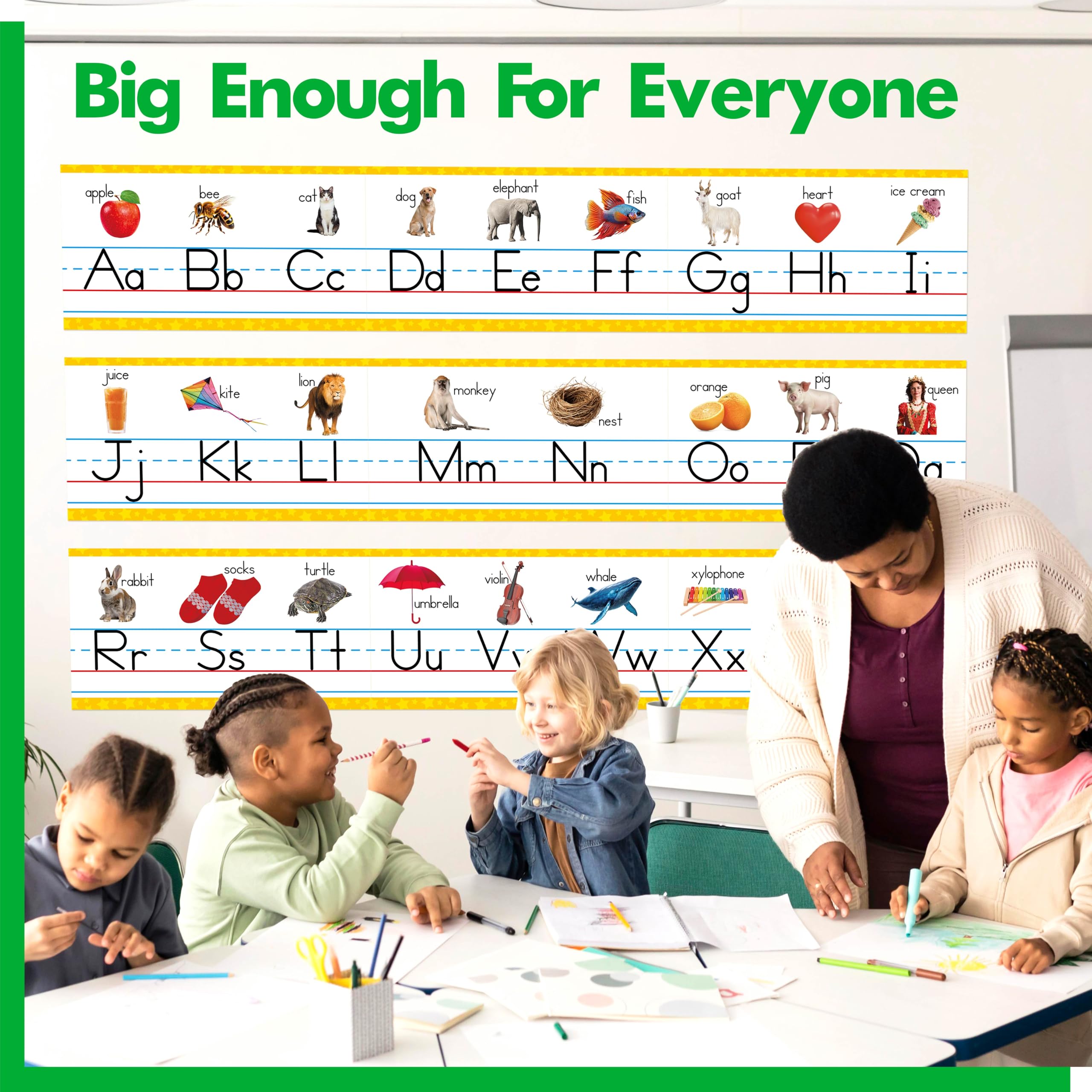 Snapklik.com : Alphabet & Number Line Bulletin Board Set, 12 PCS ABC ...