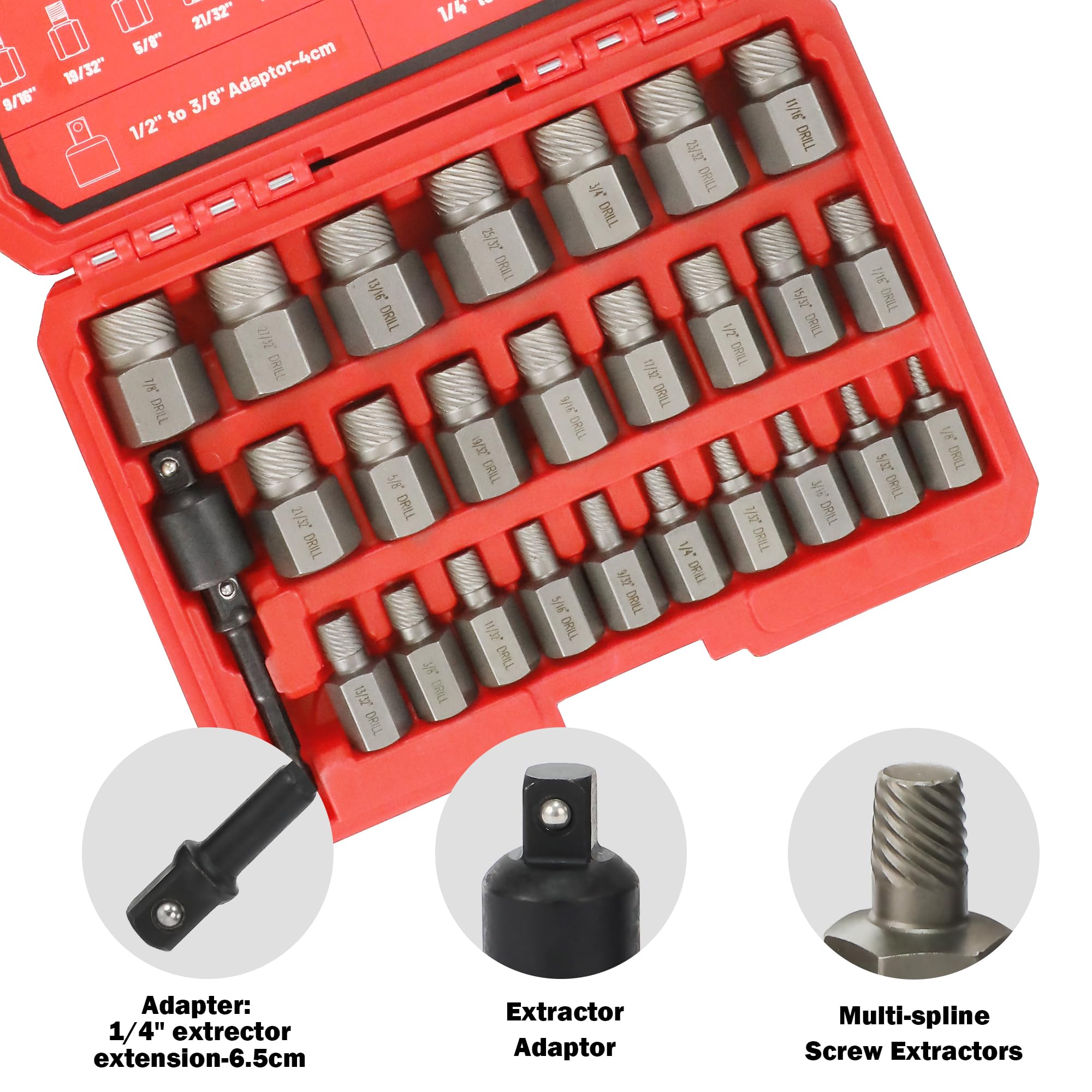 Bolt Extractor Kit 27 Pieces 27-Piece Screw Extractor Set - Easy Out ...