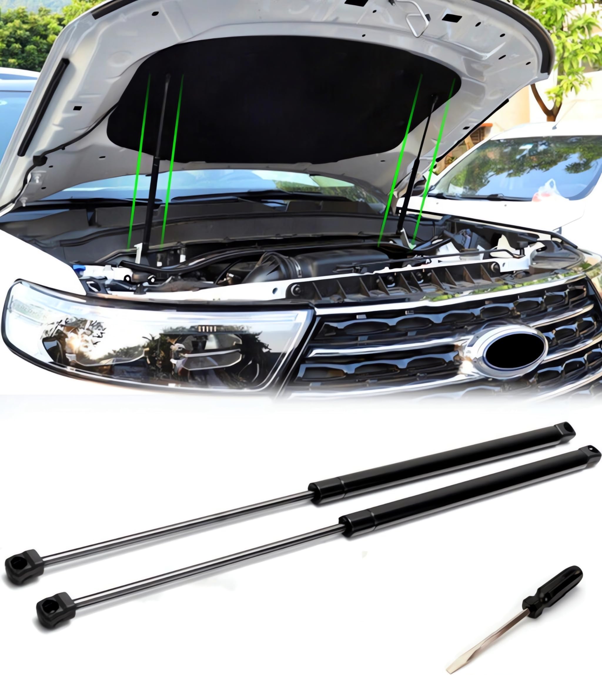 Amazon.com: 2 Pcs Front Bonnet Hood Lift Supports Shock Struts Fit for ...