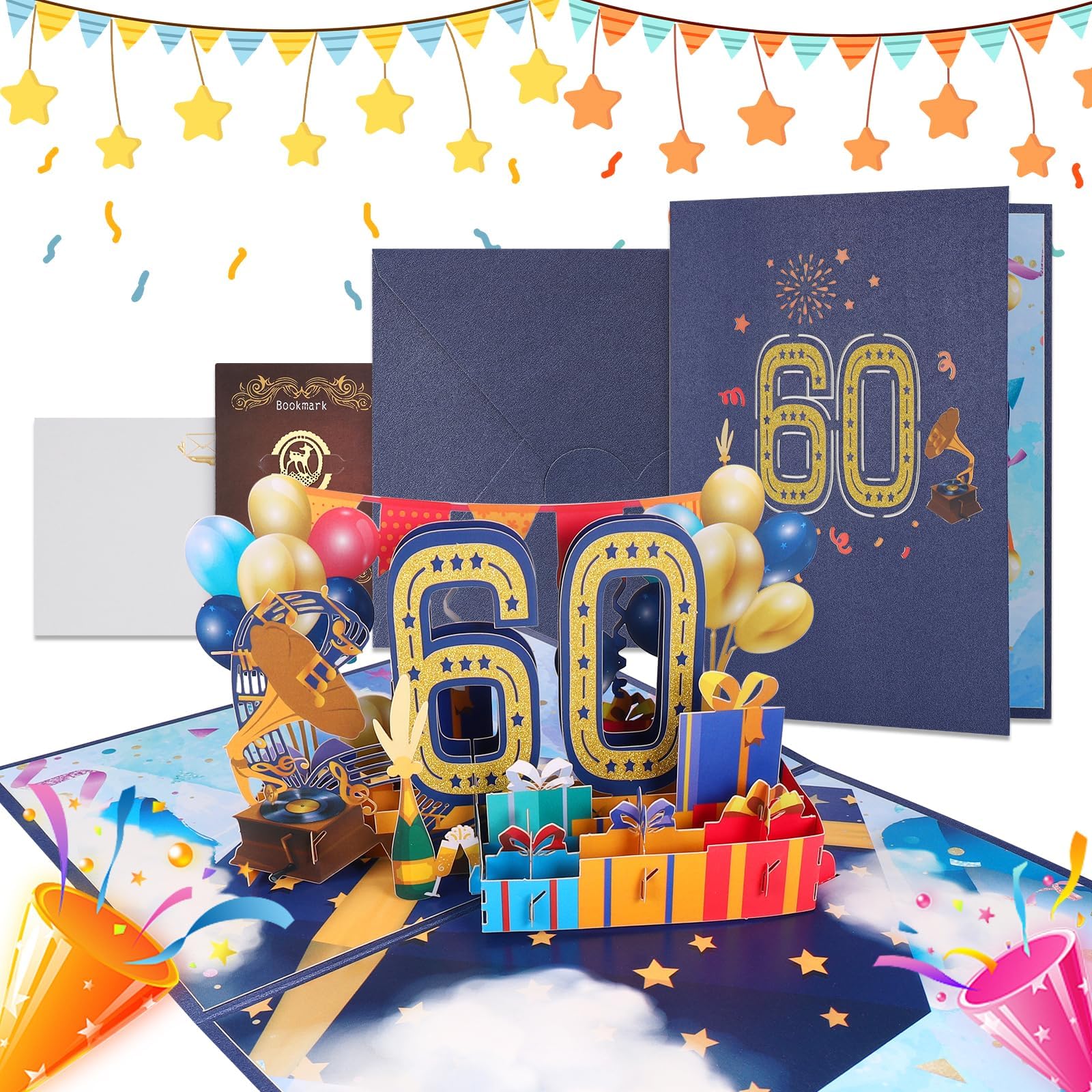 LUBOXIN 40. Geburtstagskarten, Geburtstagskarte Pop Up mit Umschlag, 3D ...