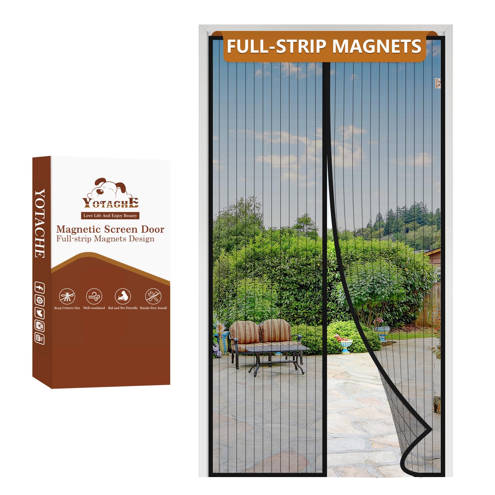 Snapklik.com : Yotache Magnetic Screen Door Fits 36x78 Inch Doors ...