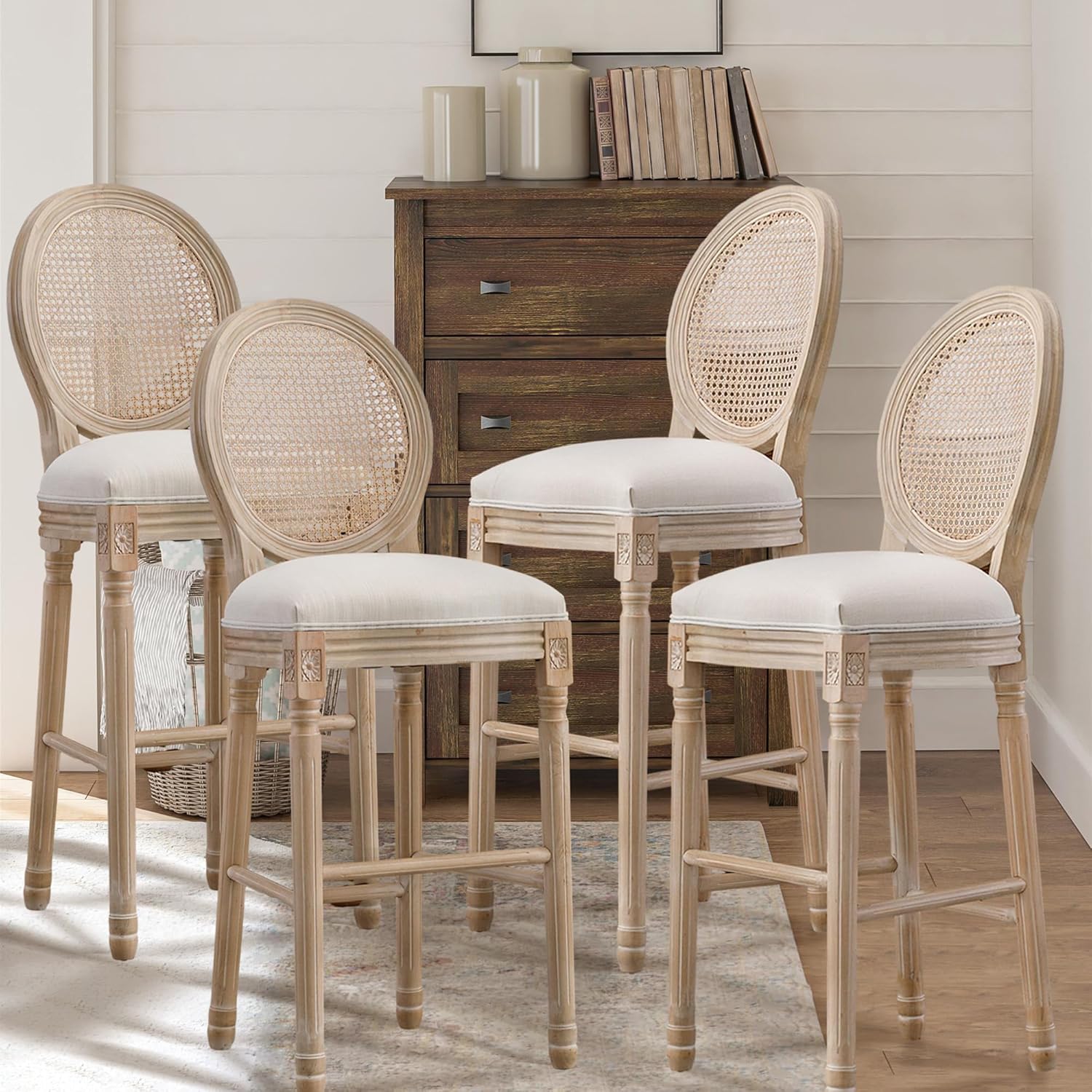 Amazon.com: Haplized French Country Bar Stools Set of 4, 30" Seat ...
