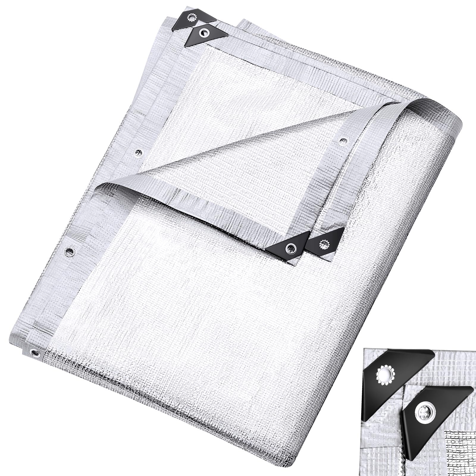 99% Aluminet Shade Cloth 10 x 20 ft Mesh Canopy Cover Easy Setup Sun ...