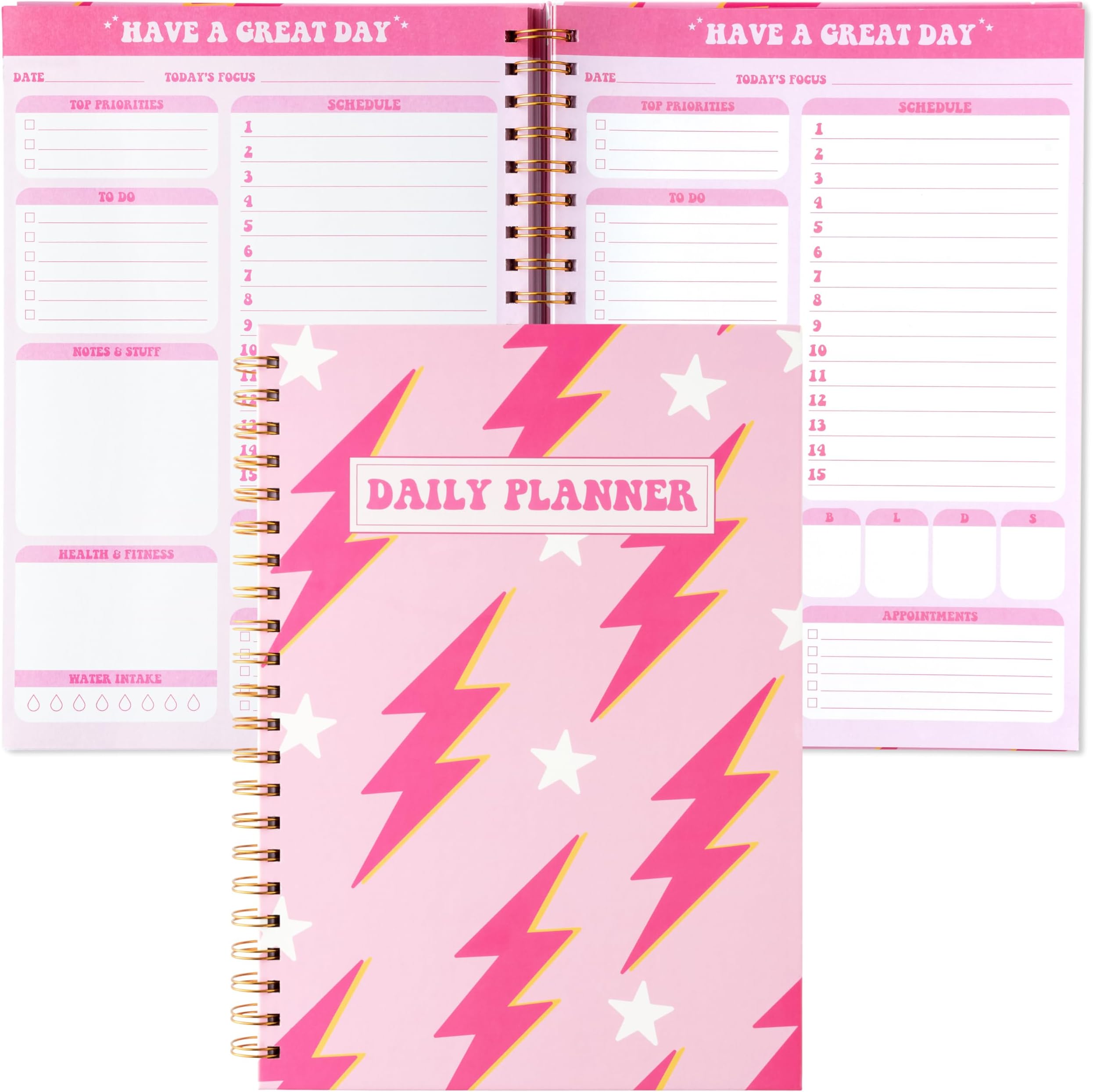 Amazon.com : CNhoqc A4 Lightning Planner Notebook - Pink Preppy ...